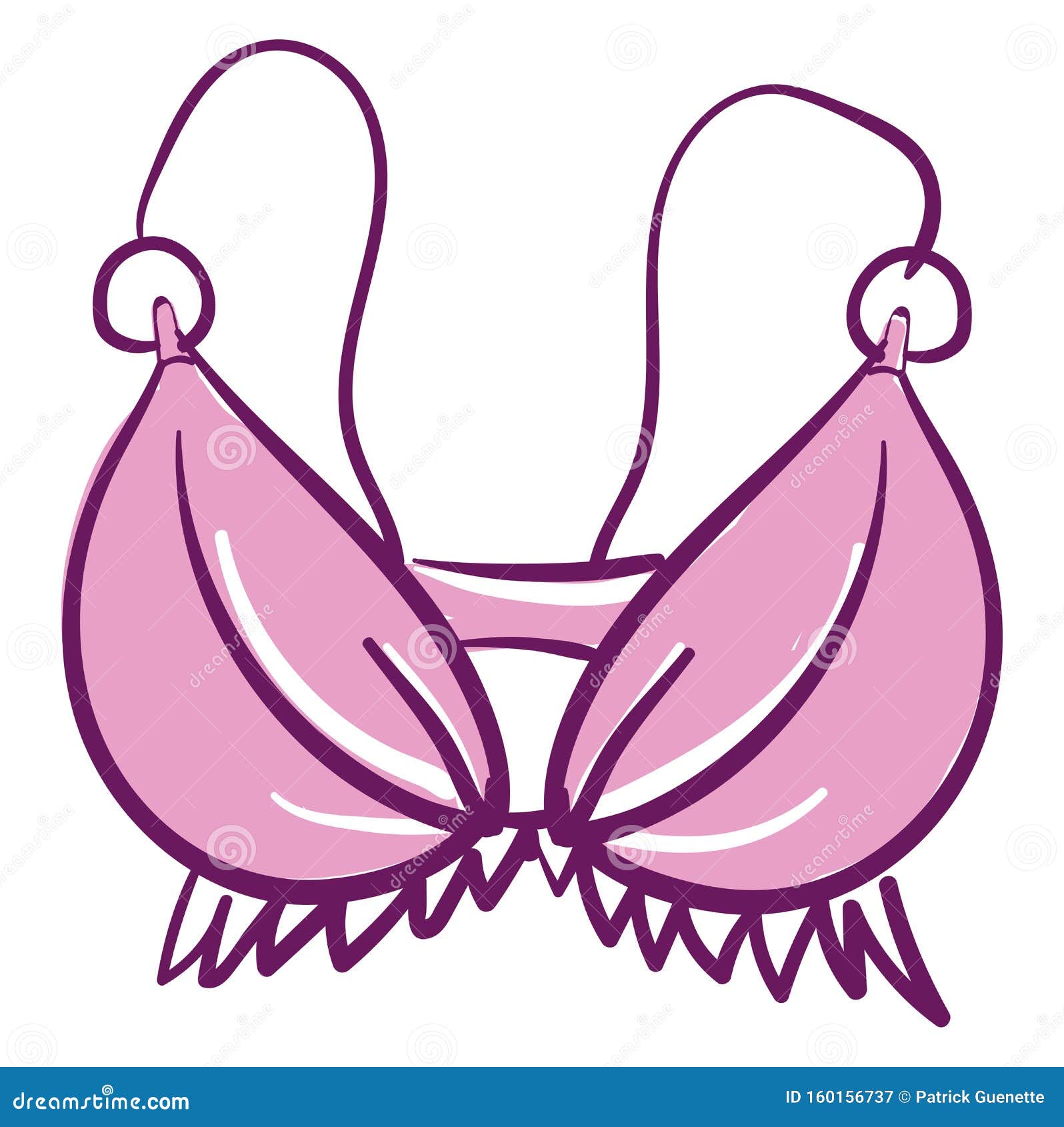 Cute Pink Bra Vector or Color Illustration Stock Vector - Illustration ...