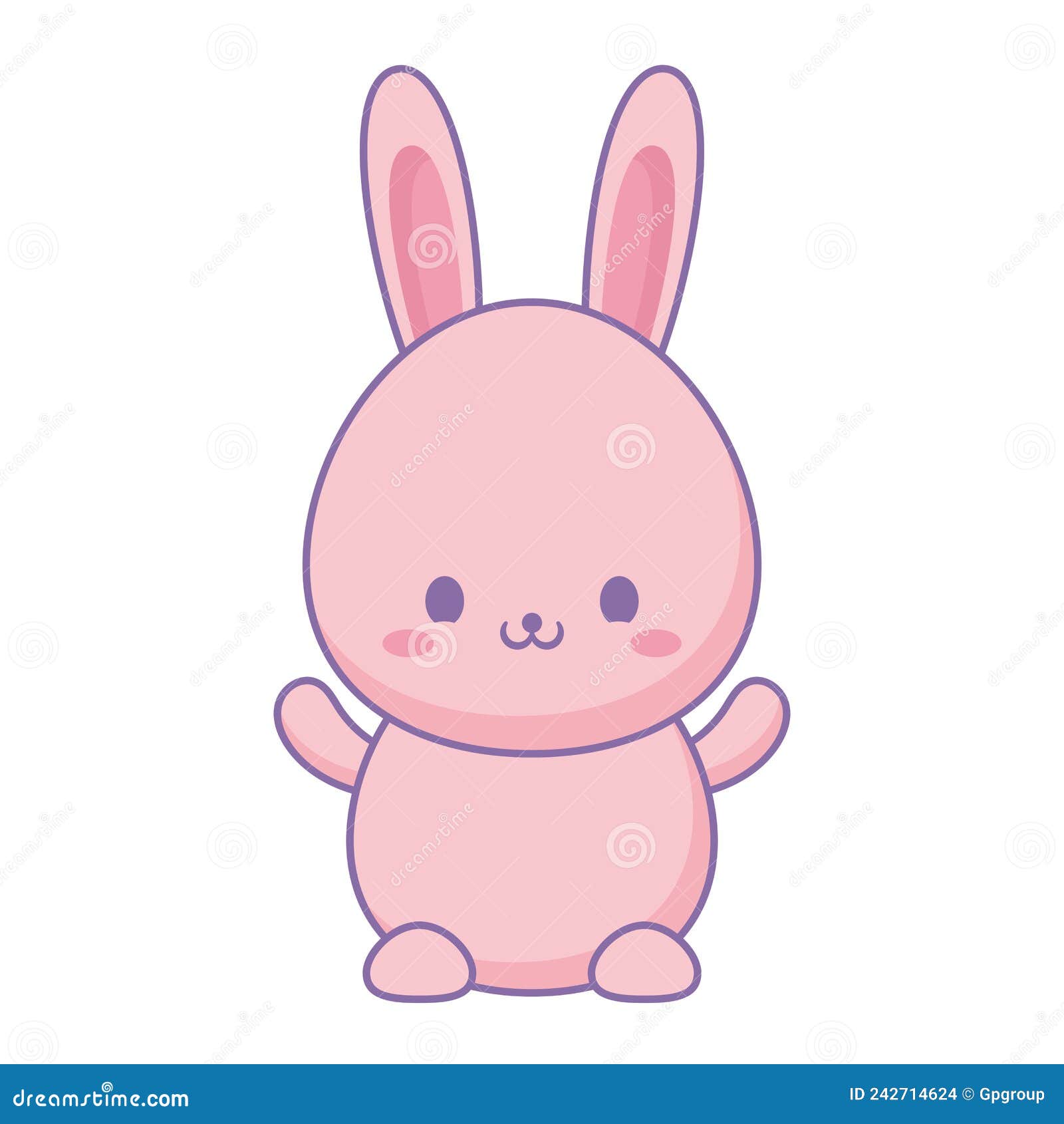 Cute pink bunny stock vector. Illustration of environment - 242714624