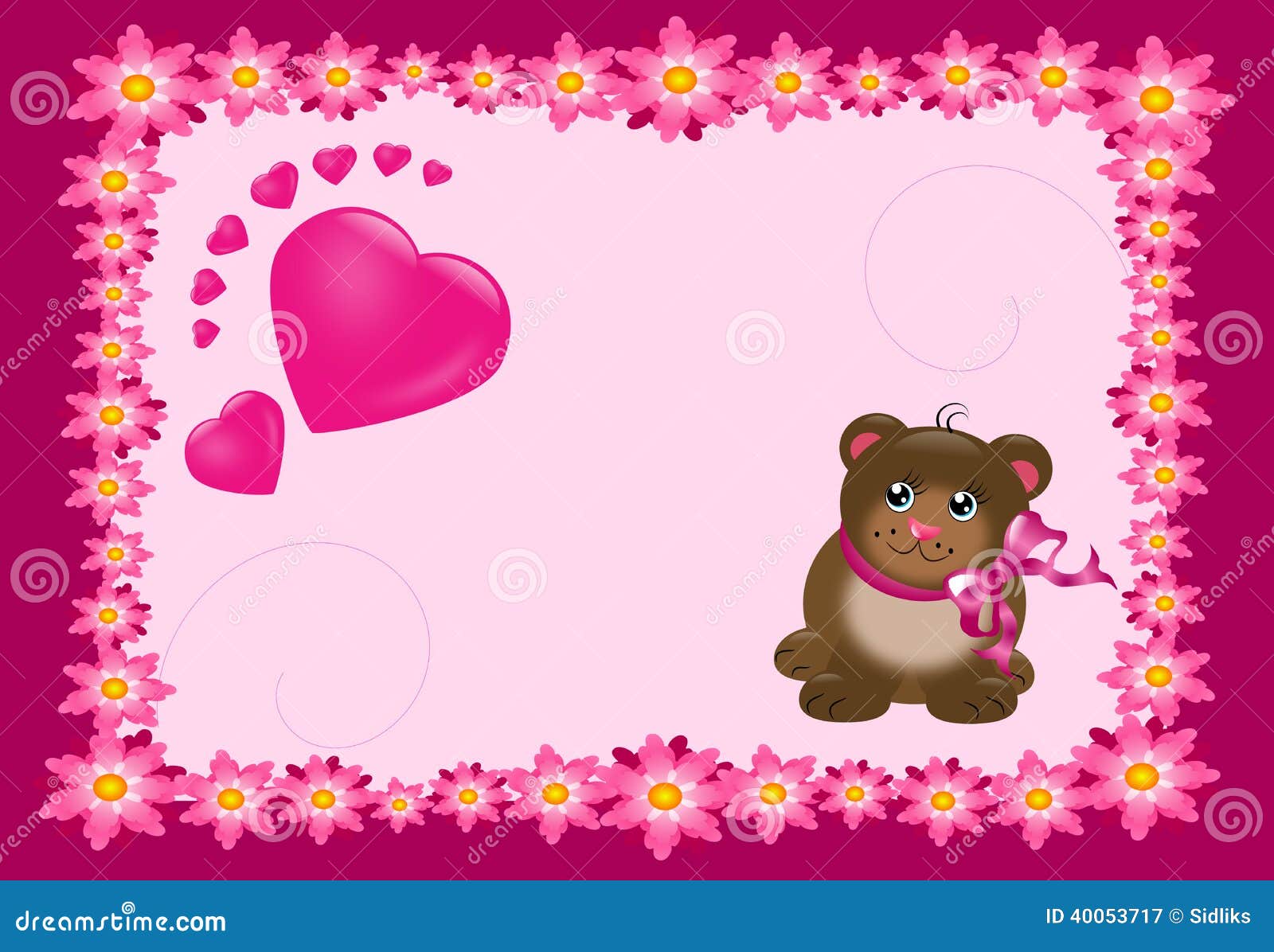 Cute pink card stock illustration. Illustration of bright - 40053717