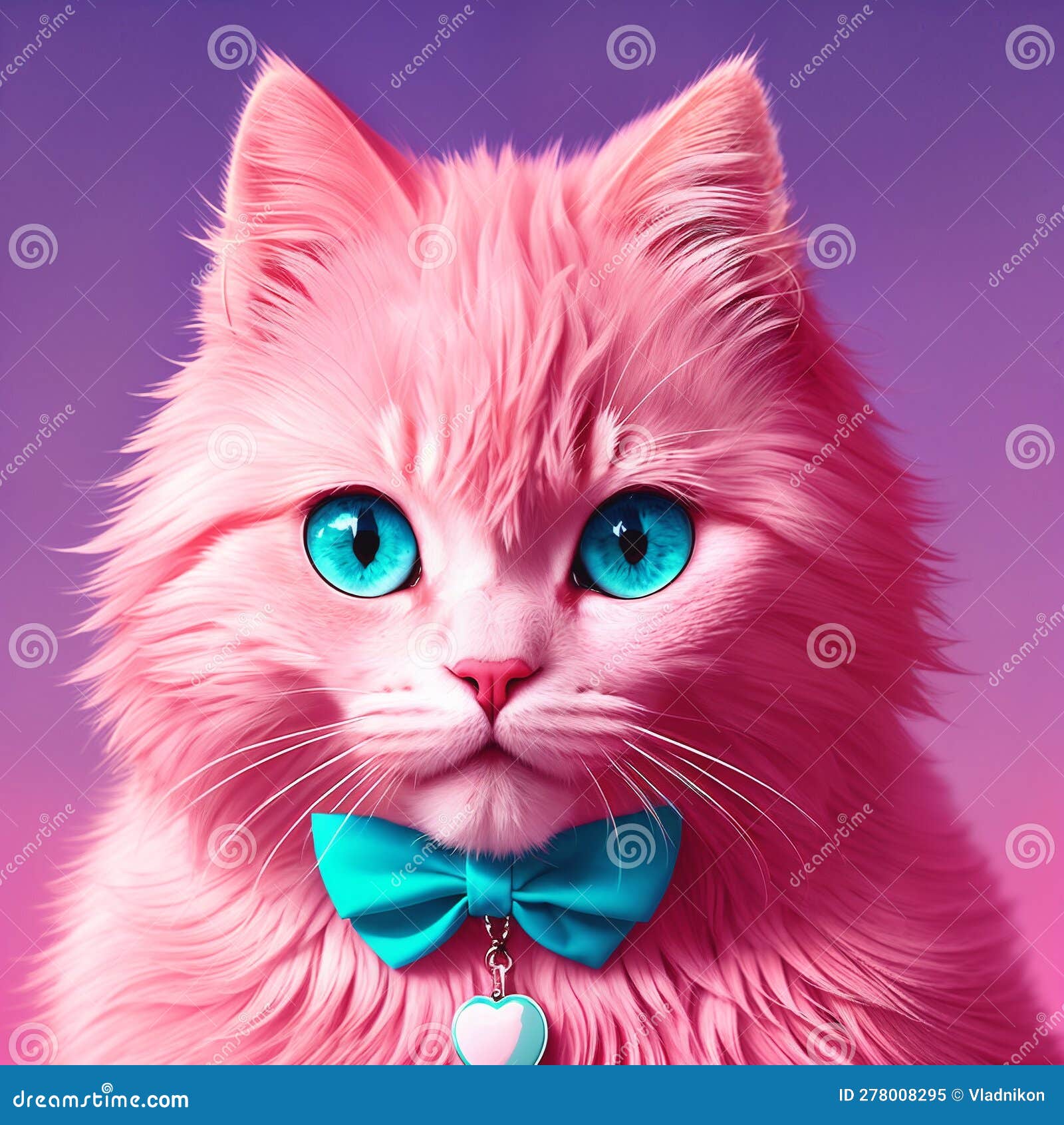 Cute Pink Cat.Digital Creative Designer Art Stock Illustration ...