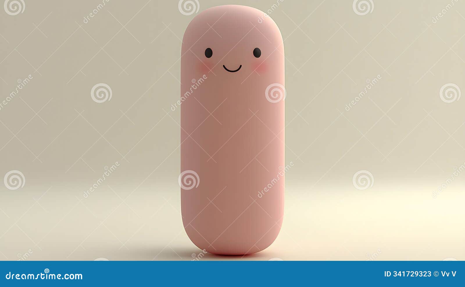 Cute Pink Character with a Smiling Face Stock Image - Image of playful ...