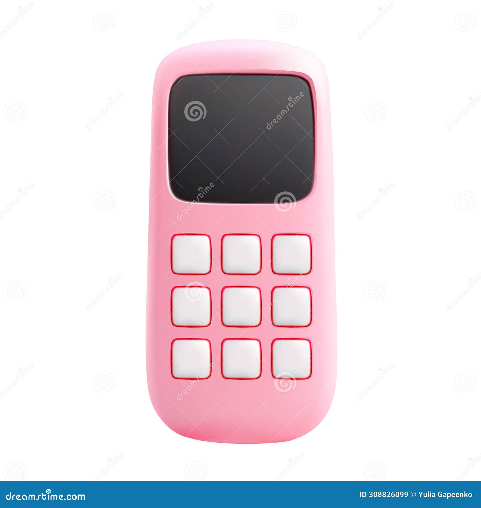 Cute pink 3D Phone Icon. stock vector. Illustration of generated ...