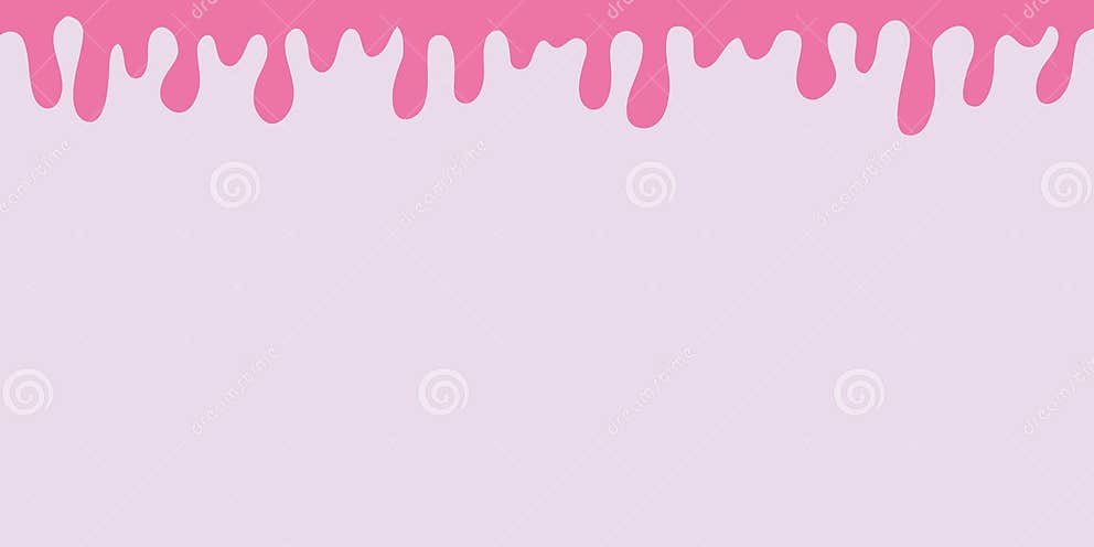 Cute Pink Drip Liquid Background, Vector Border Stock Vector ...