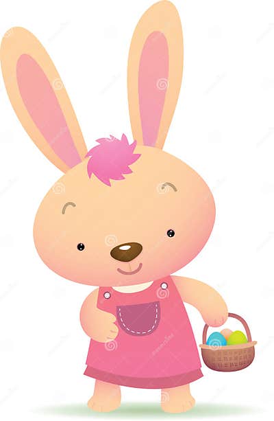 Cute pink Easter Bunny stock vector. Illustration of pink - 18937326