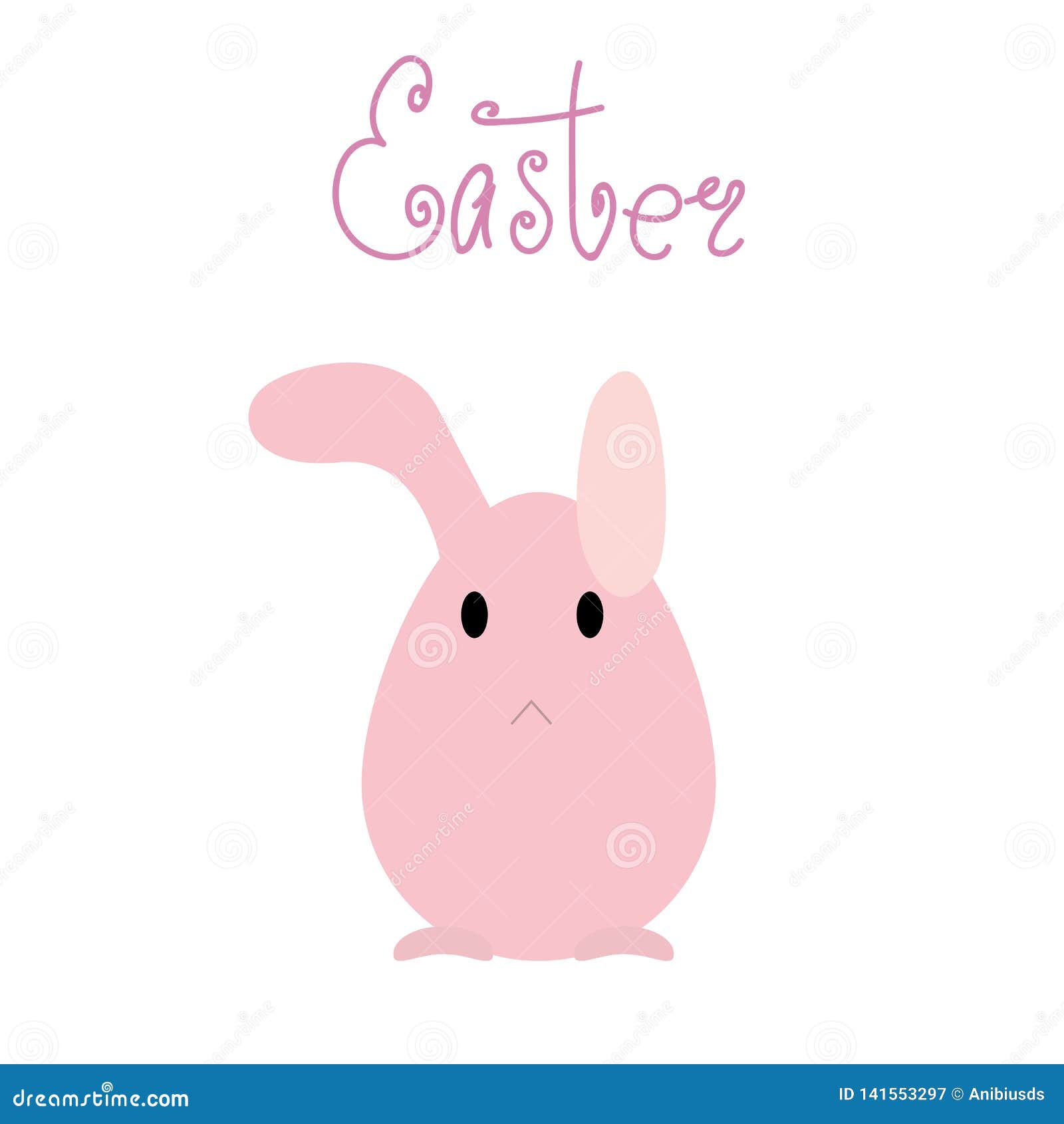 Cute Pink Easter Egg Shaped Bunny Stock Vector - Illustration of ...