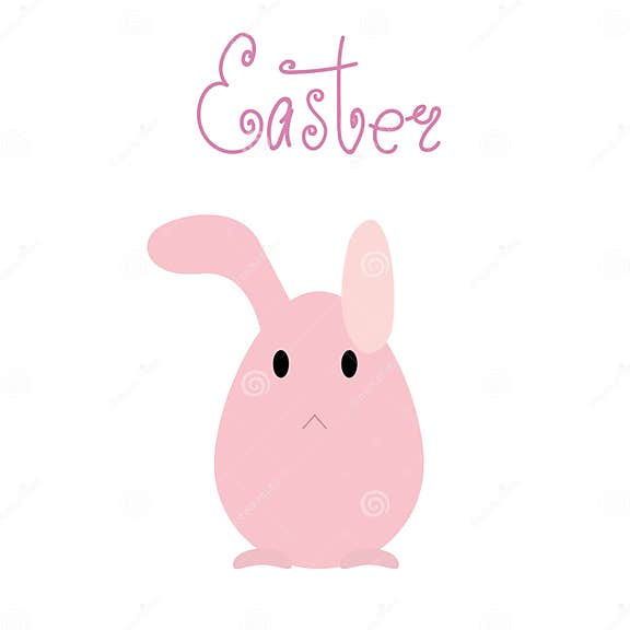 Cute Pink Easter Egg Shaped Bunny Stock Vector - Illustration of ...