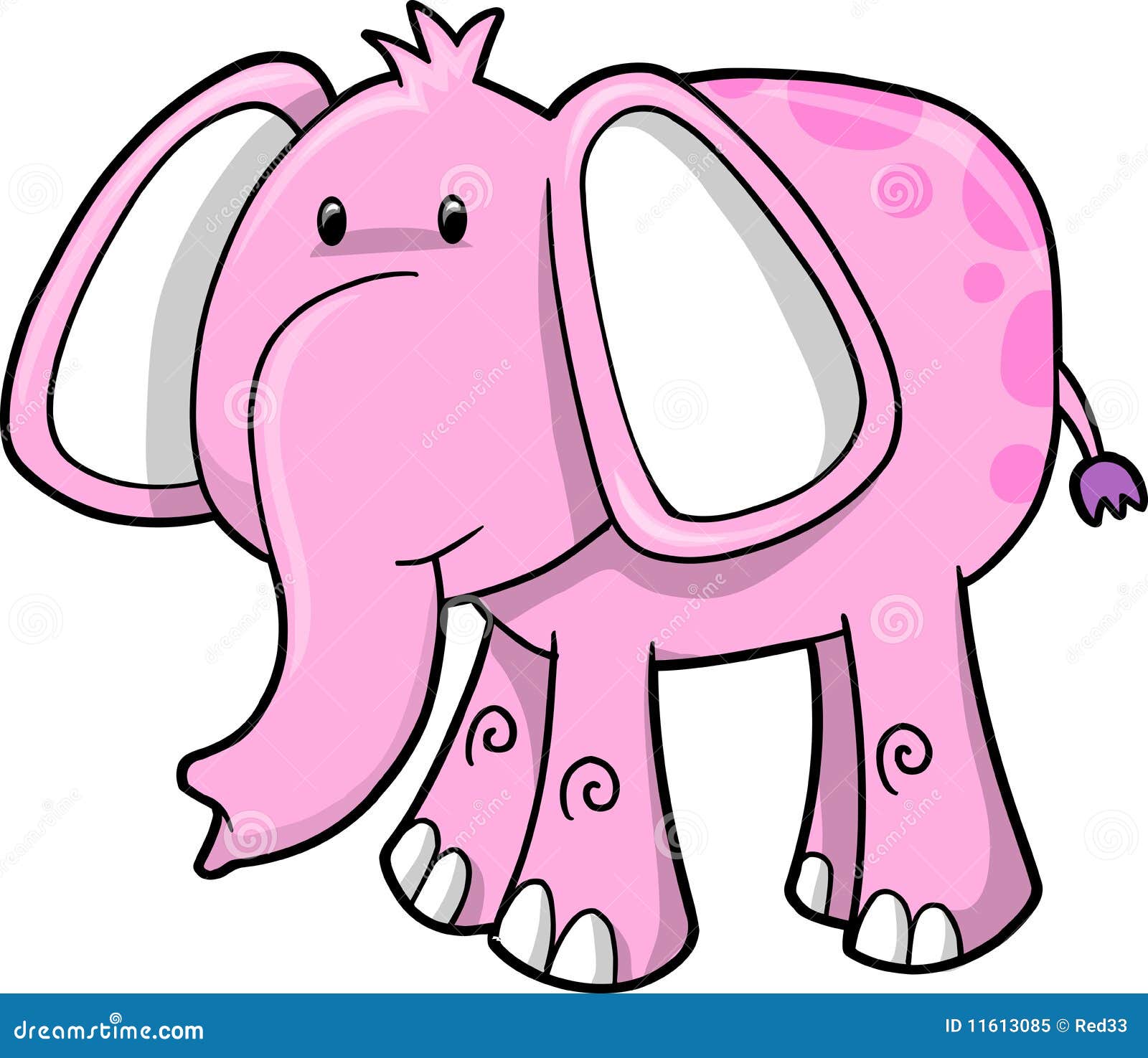 Cute Pink Elephant stock vector. Illustration of cartoon - 11613085