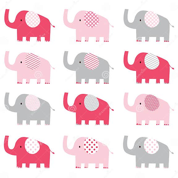Cute Pink Elephant pattern stock vector. Illustration of design - 56926923