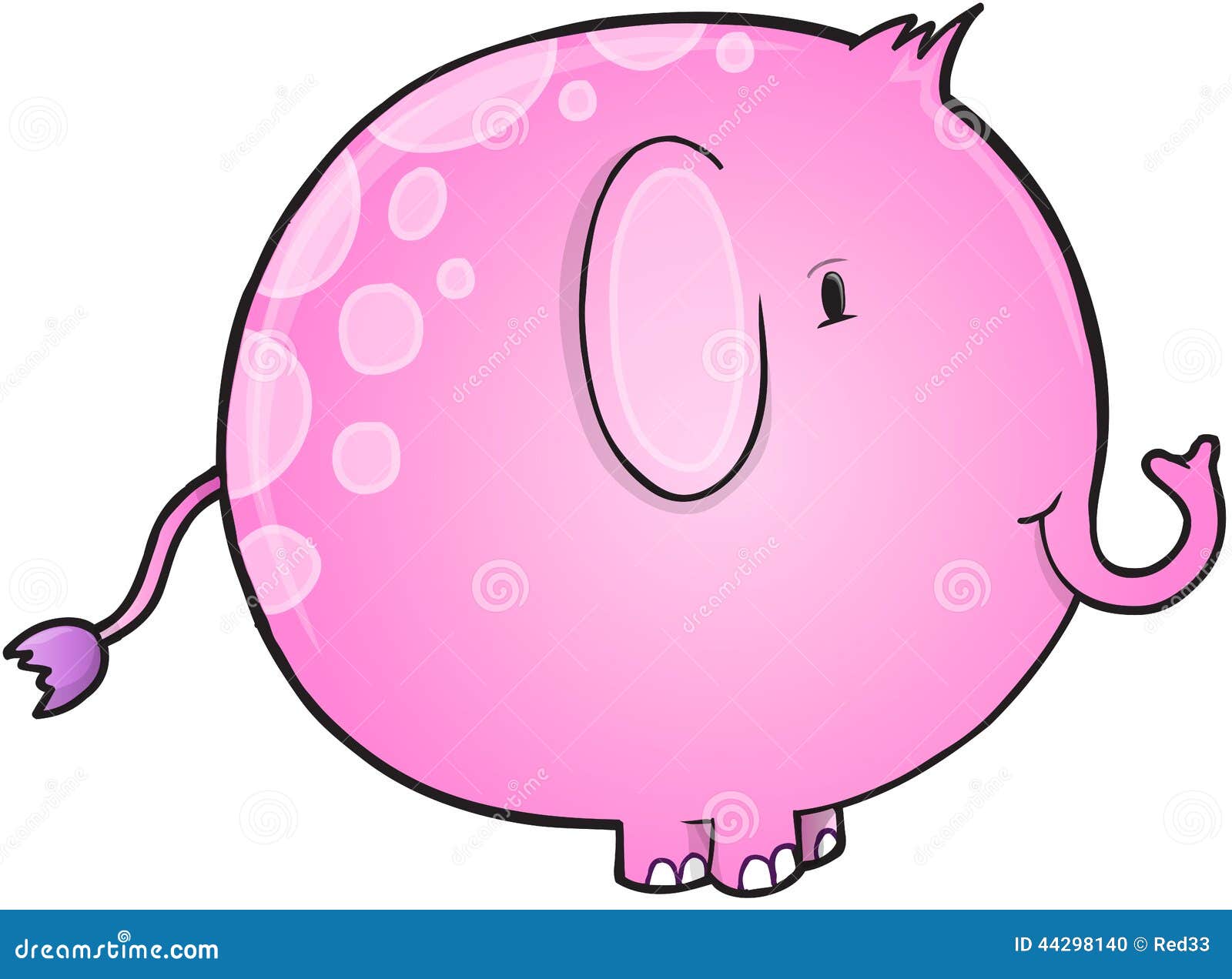 Cute Pink Elephant Vector stock vector. Illustration of pink - 44298140