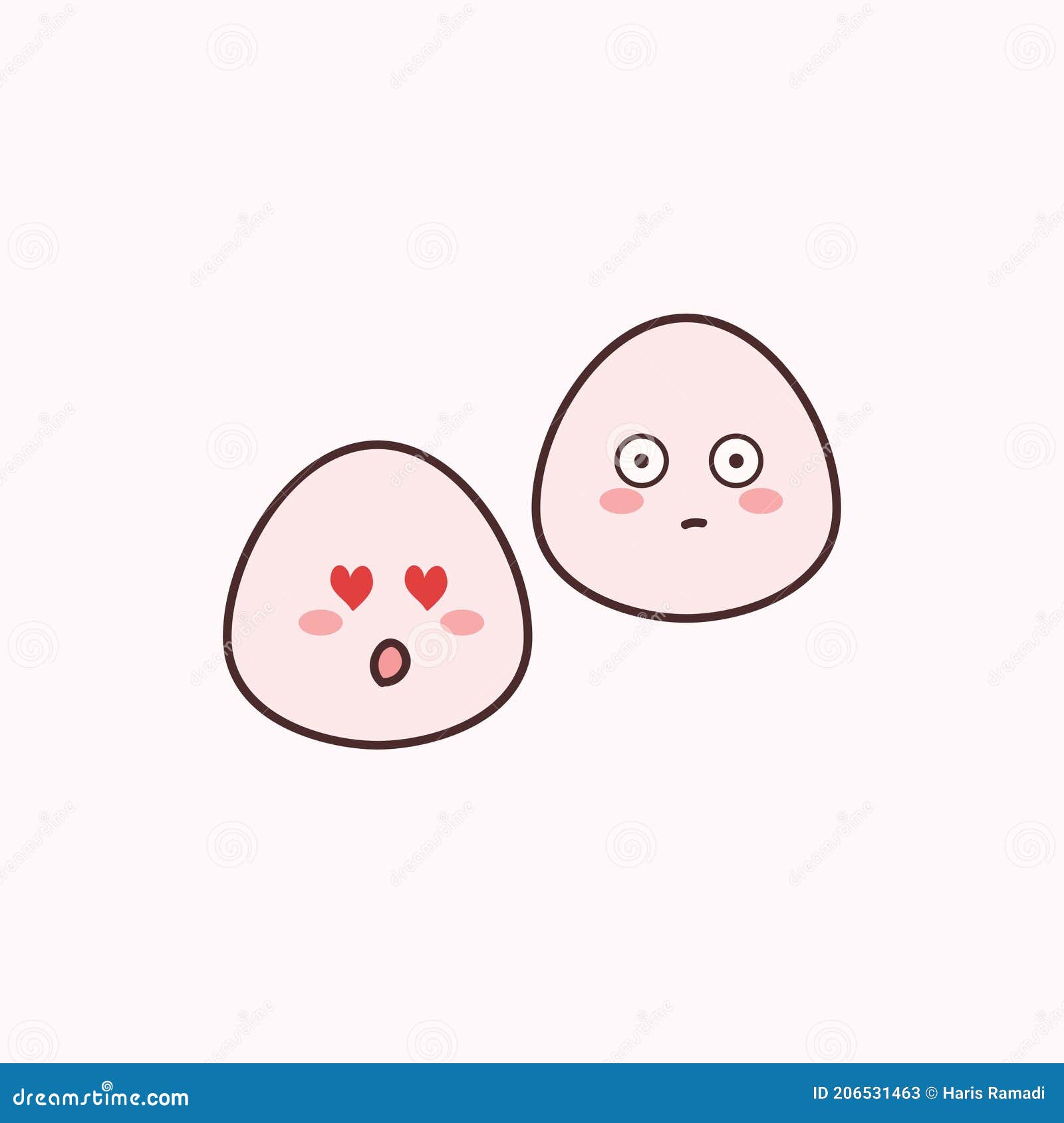 Cute Pink Emoticons with Various Facial Expressions Stock Vector ...