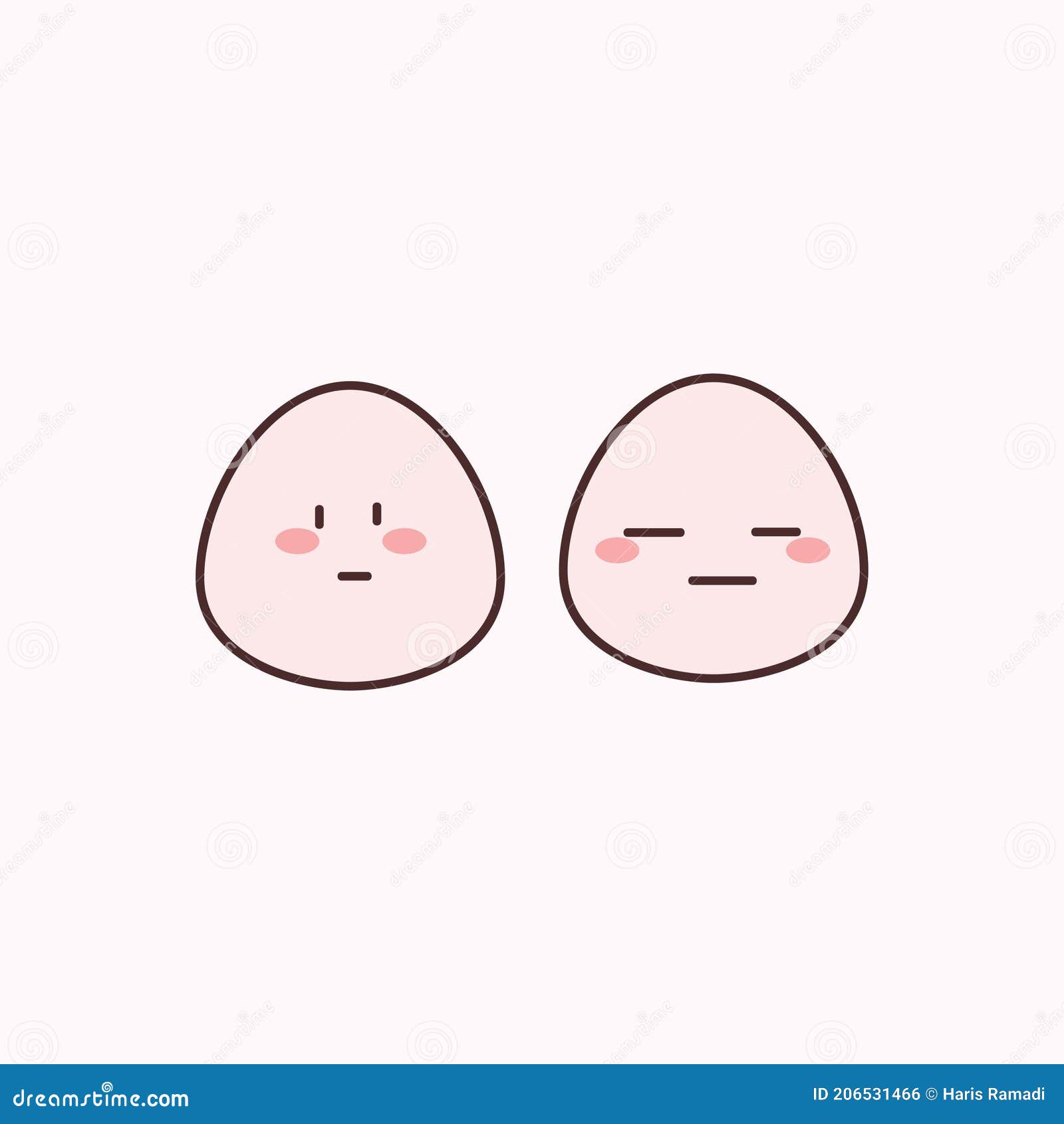 Cute Pink Emoticons with Various Facial Expressions Stock Vector ...