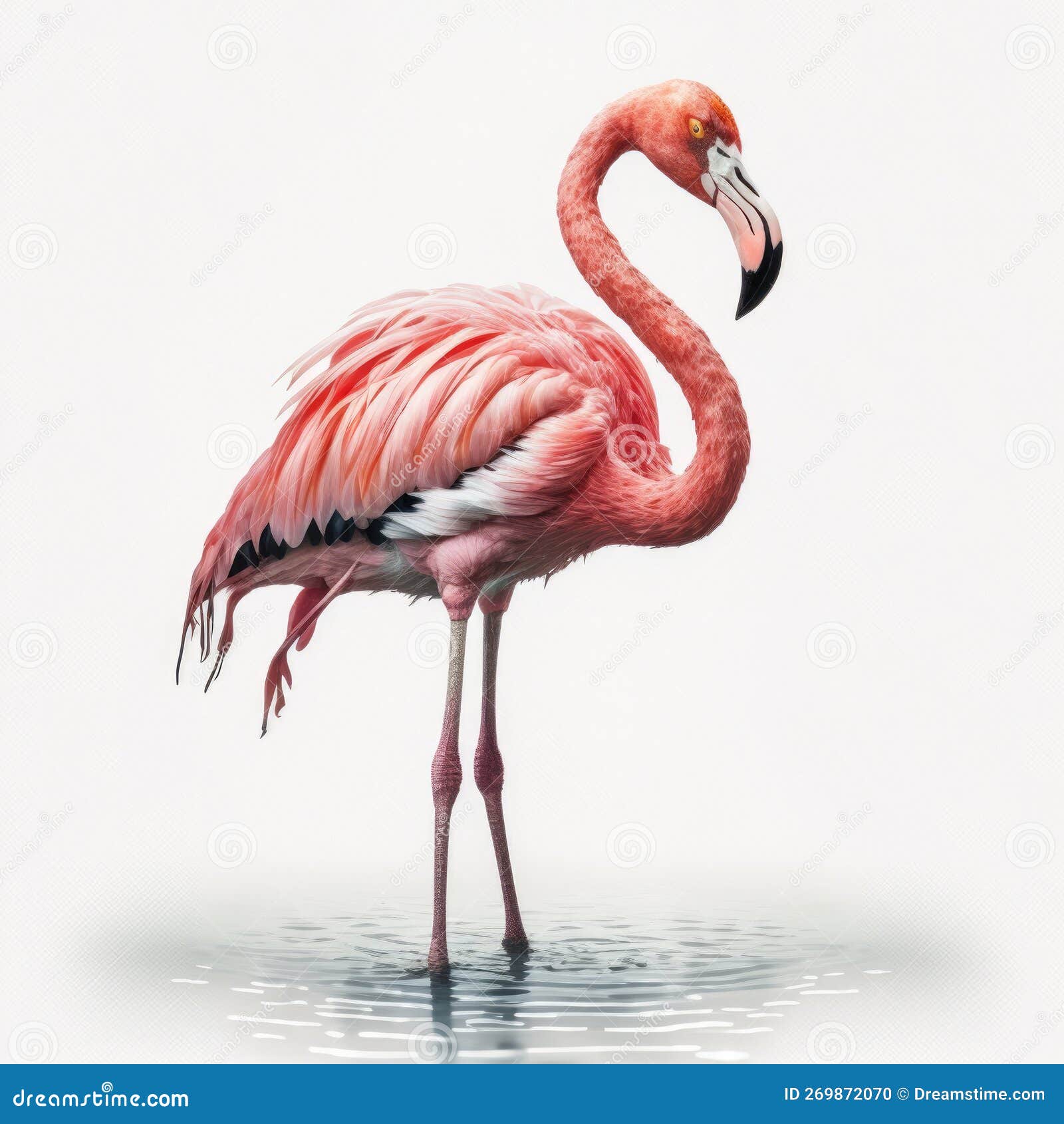 Cute Pink Flamingo. Illustration AI Generative Stock Illustration ...