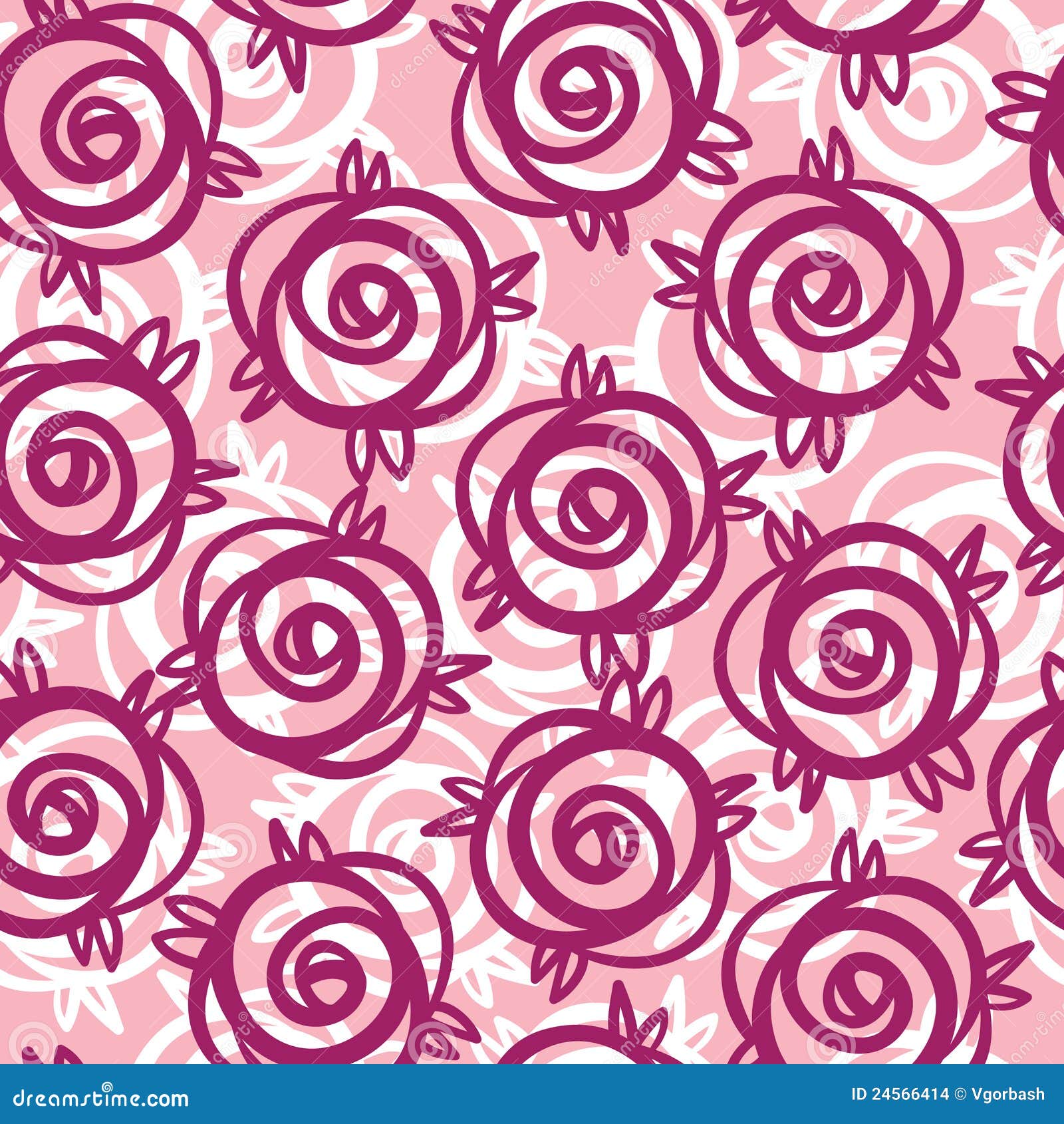 Cute Pink Floral Seamless Pattern Stock Vector - Illustration of nature ...
