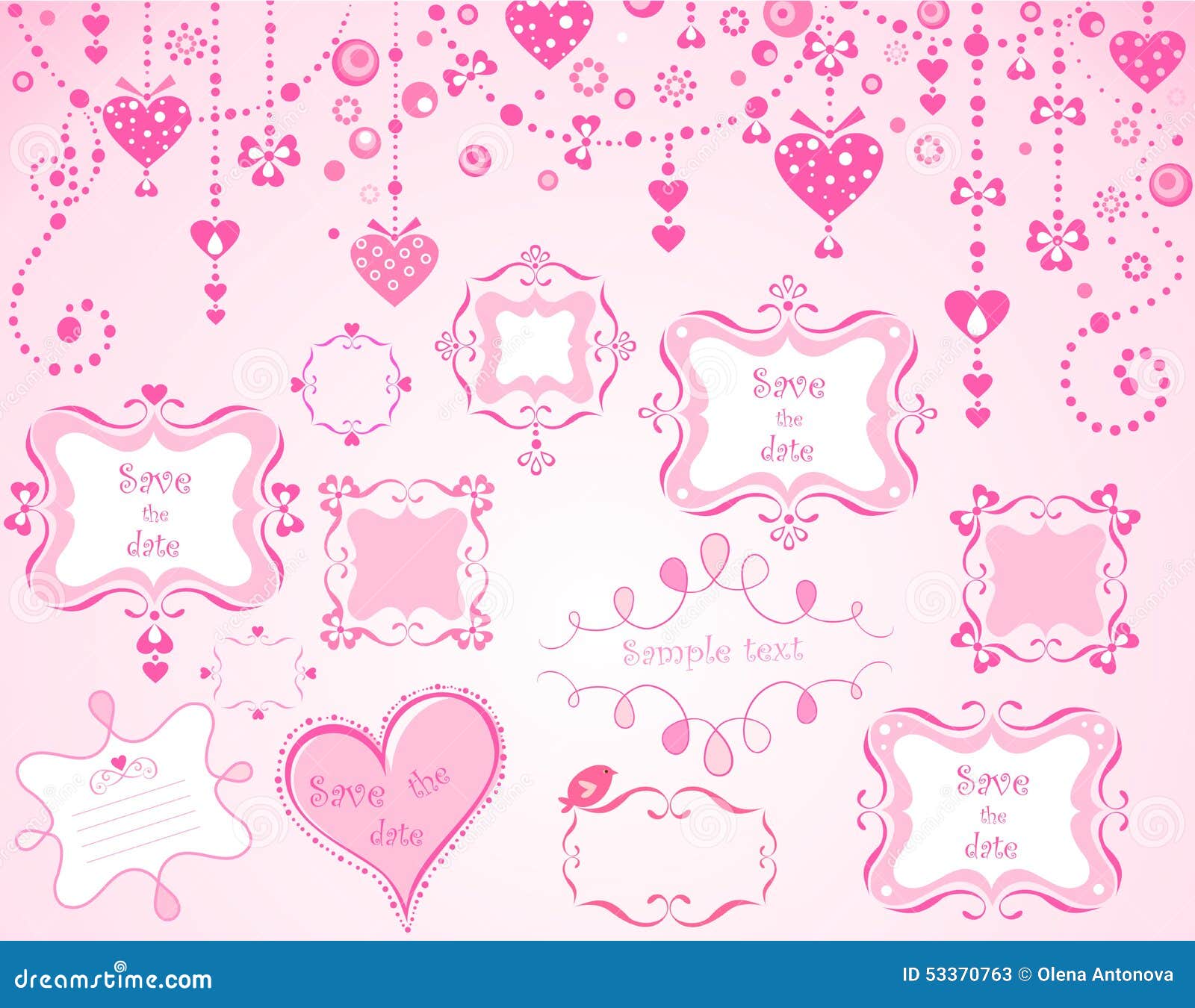 Cute pink frames stock vector. Illustration of funny - 53370763