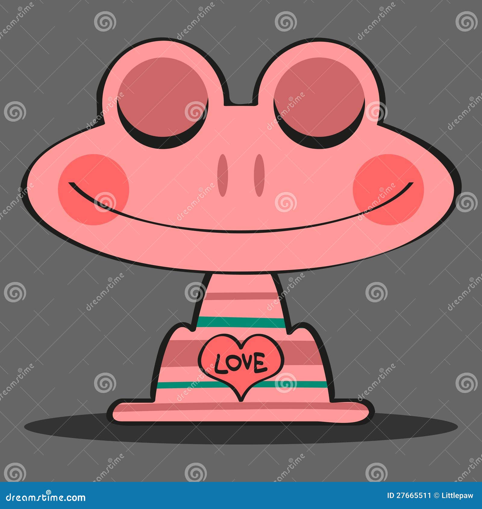 Cute pink frog stock vector. Illustration of cute, childlike - 27665511