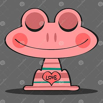 Cute pink frog stock vector. Illustration of cute, childlike - 27665511