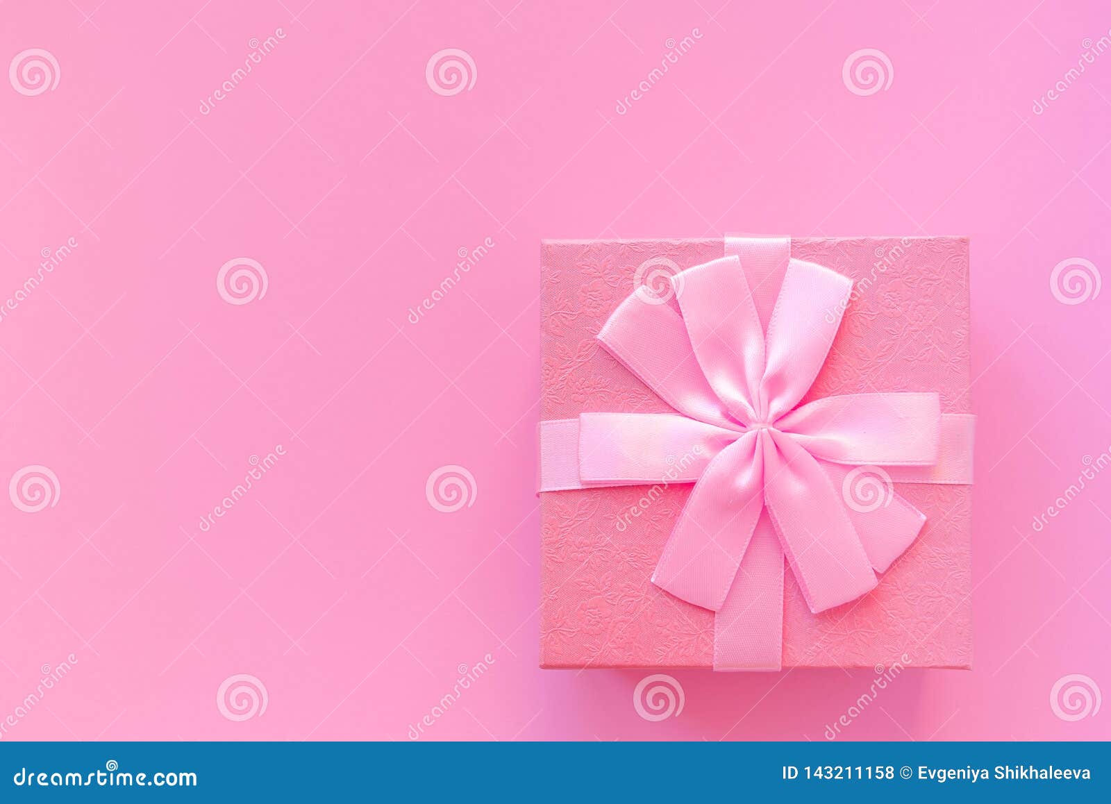 Cute Pink Gift Box on Pink Background Stock Photo - Image of paper ...