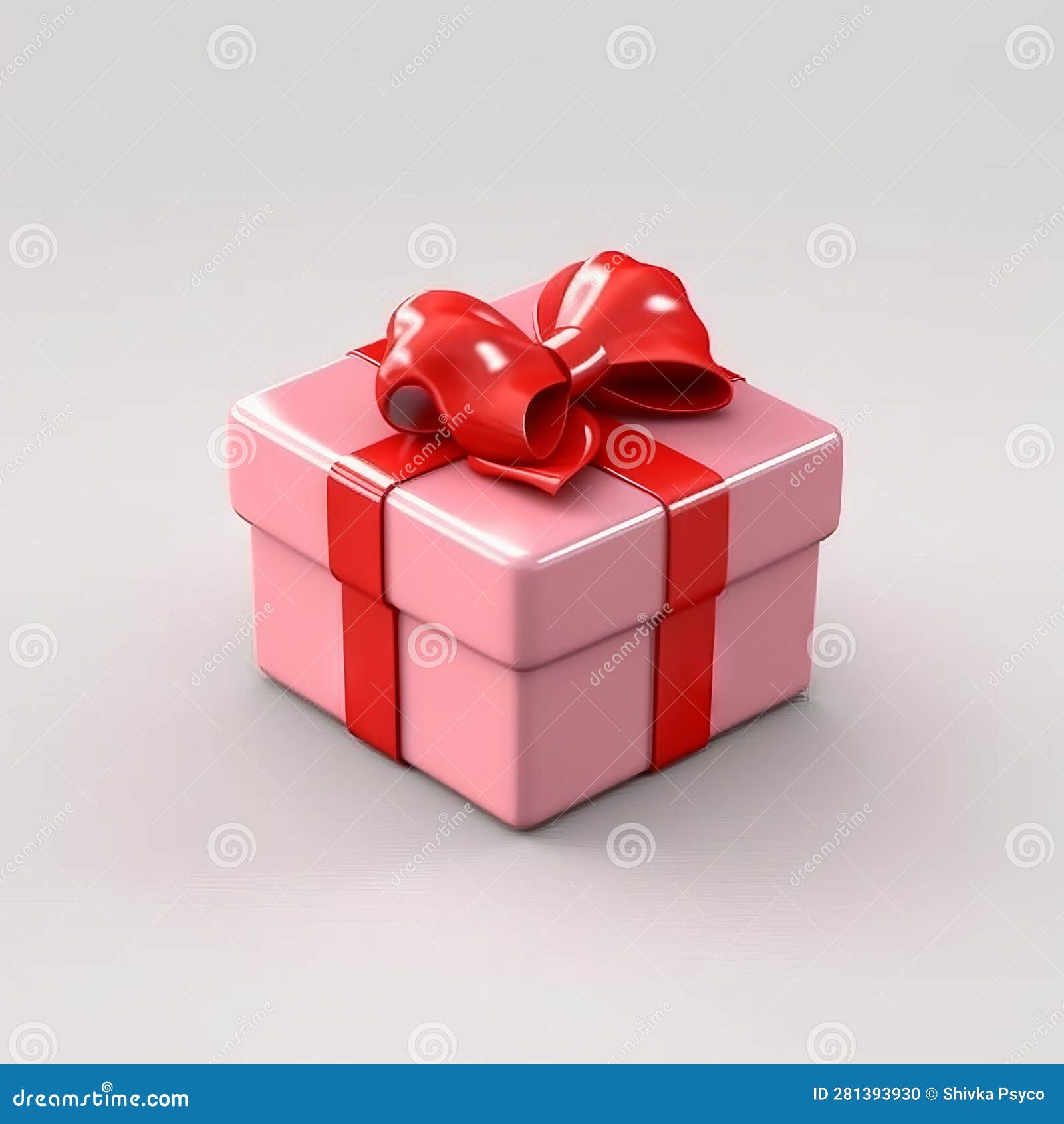 A Cute Pink Gift Box with a Bow Generative AI Stock Illustration ...