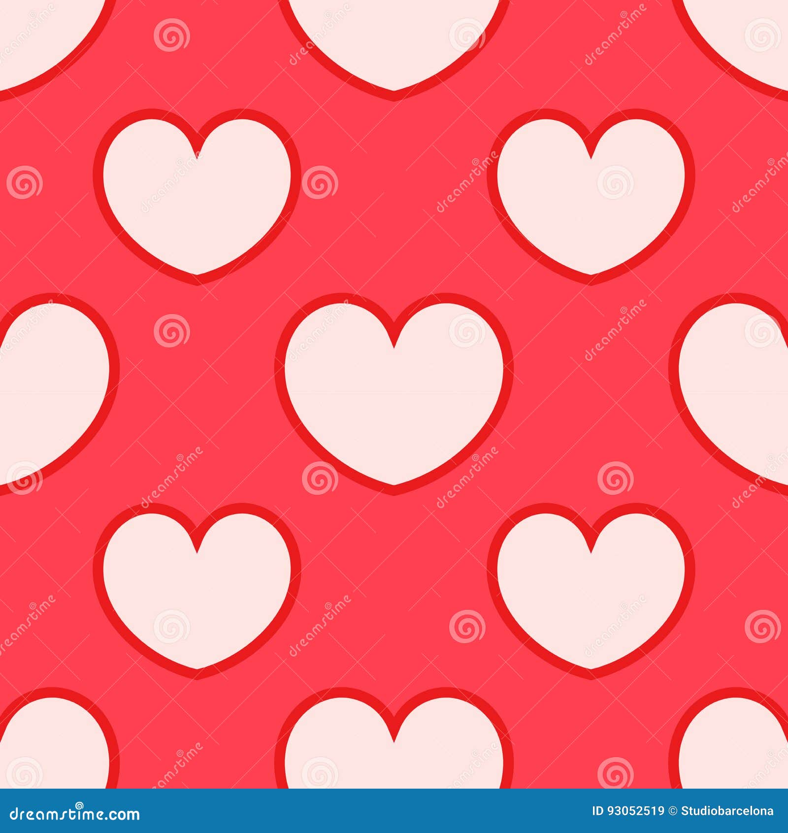 Cute pink hearts pattern stock vector. Illustration of shape - 93052519