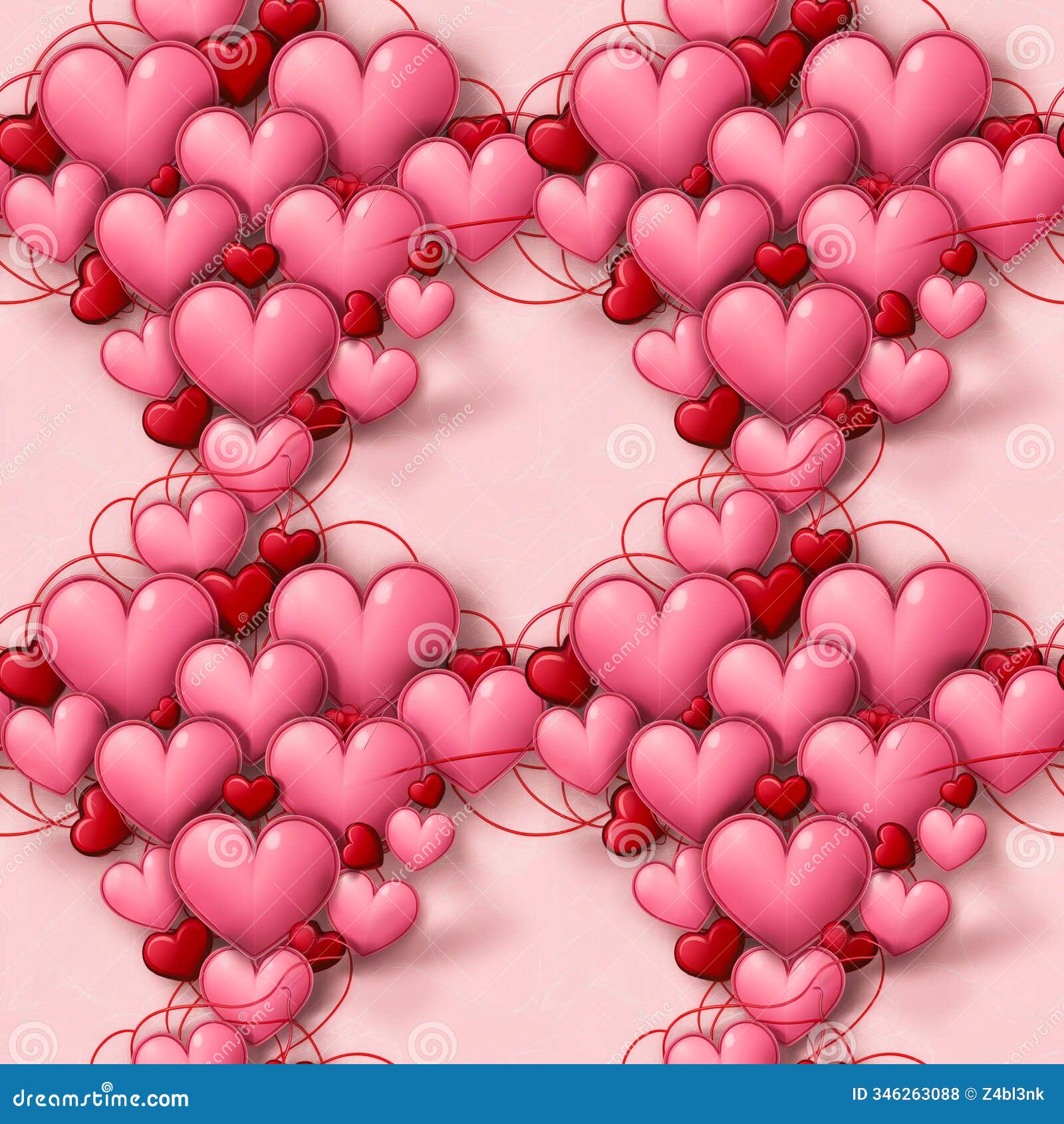 Cute Pink Love Hearts Pattern Stock Illustration - Illustration of ...