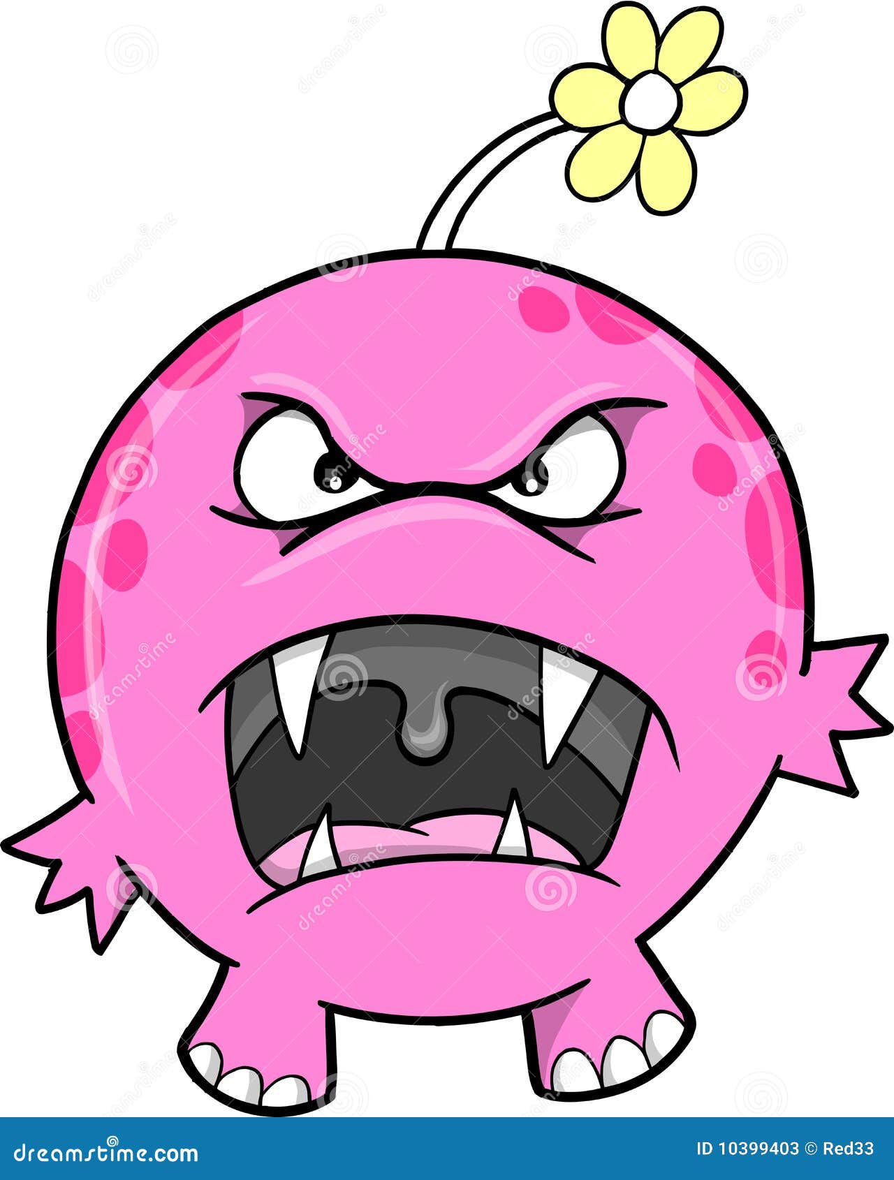 Cute Pink Monster Vector stock vector. Illustration of devil - 10399403