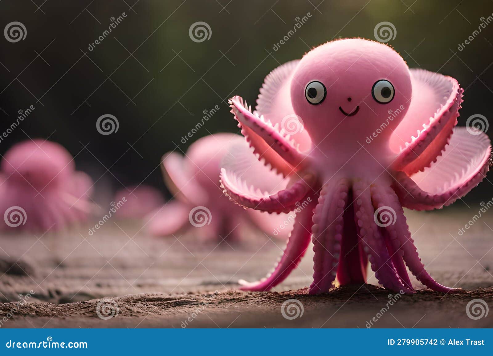 Cute Pink Octopus. AI Generated Stock Illustration - Illustration of ...