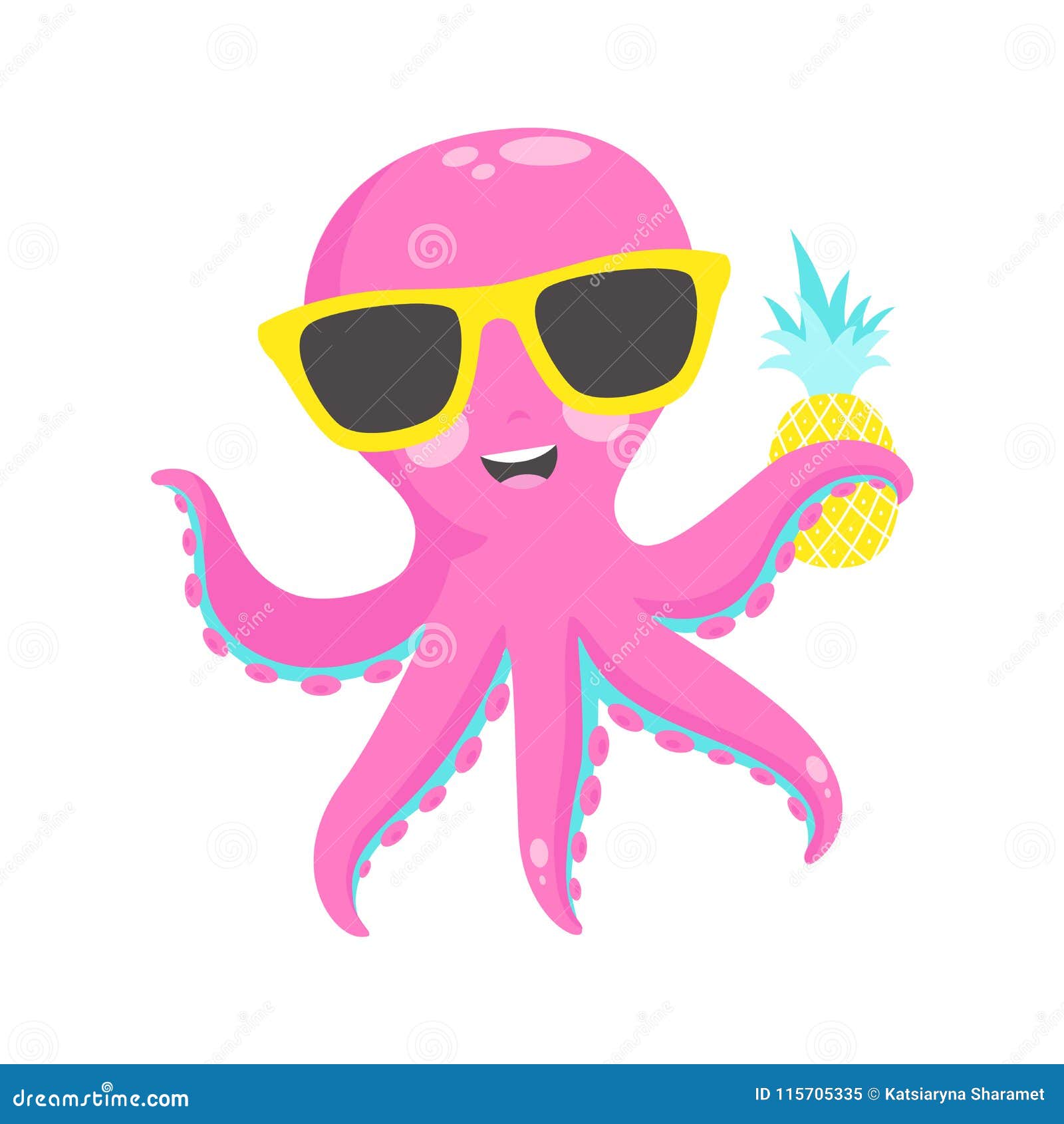 Pink Octopus Gangster Neon Nightclub Retro Style Art Stock Photo ...