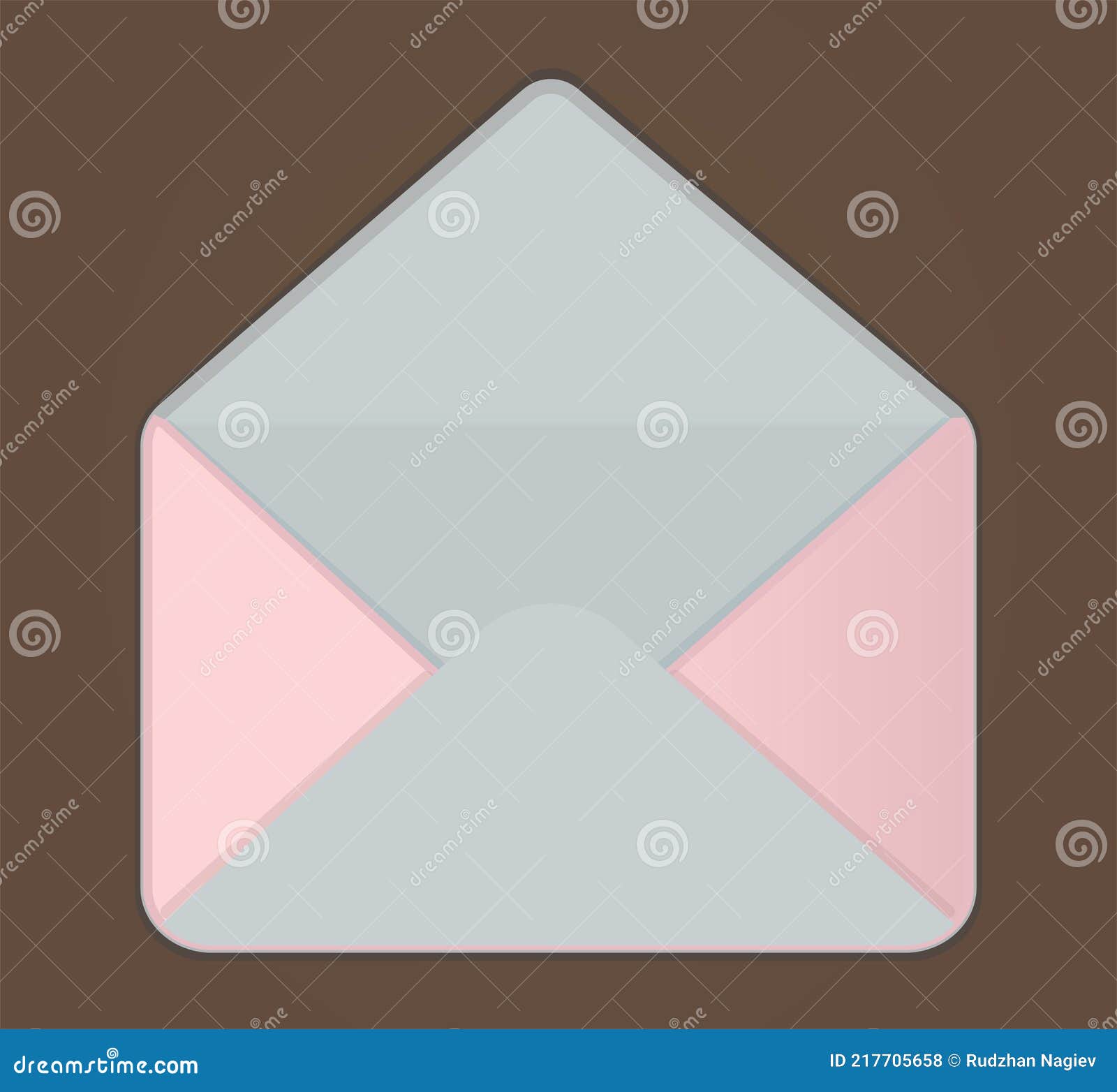 Cute Pink Open Envelope without Letter on Brown Background Stock Vector ...