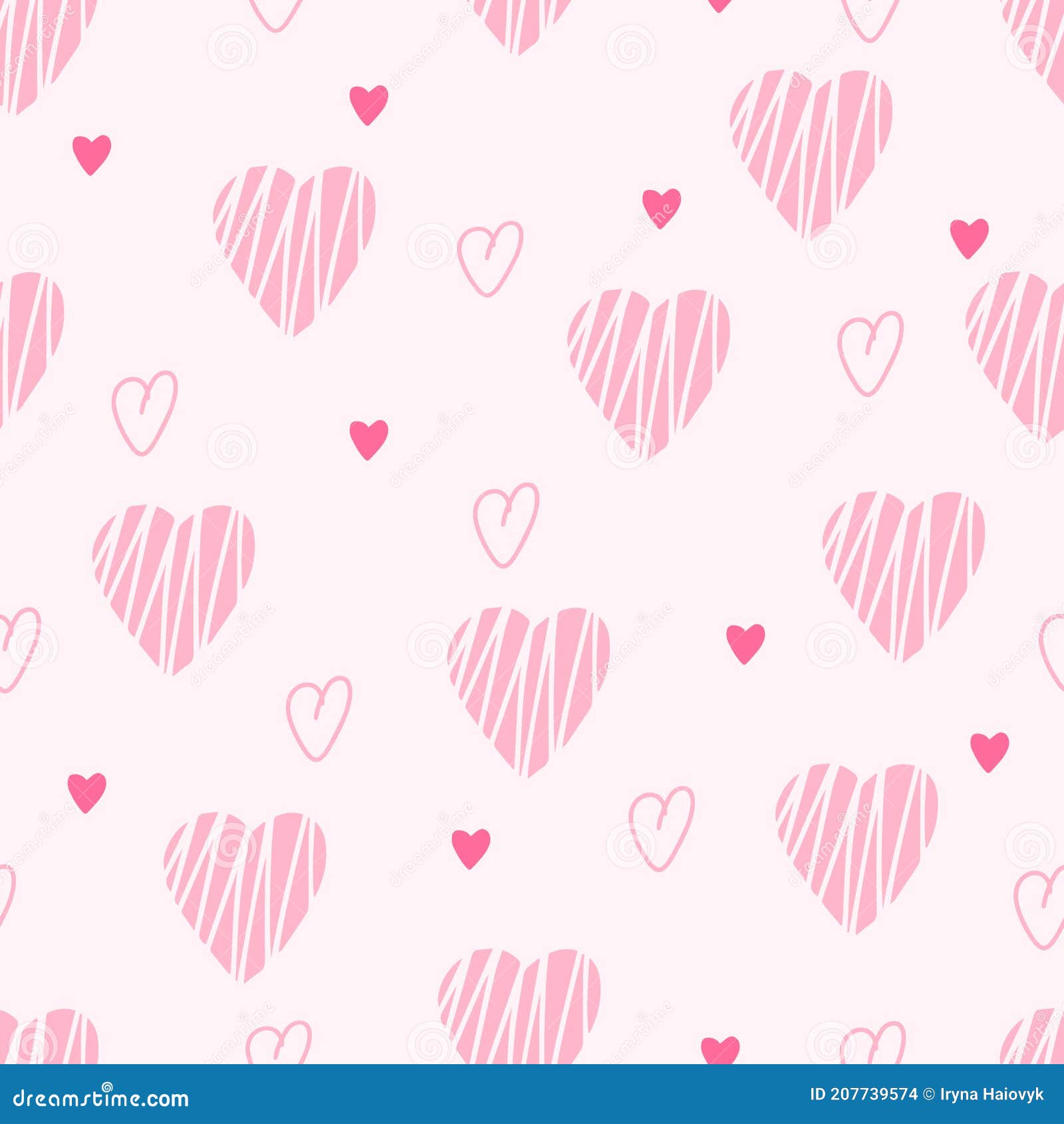 Cute Pink Pattern with Heart. Perfect for Wrapping, Textile, Fabric ...