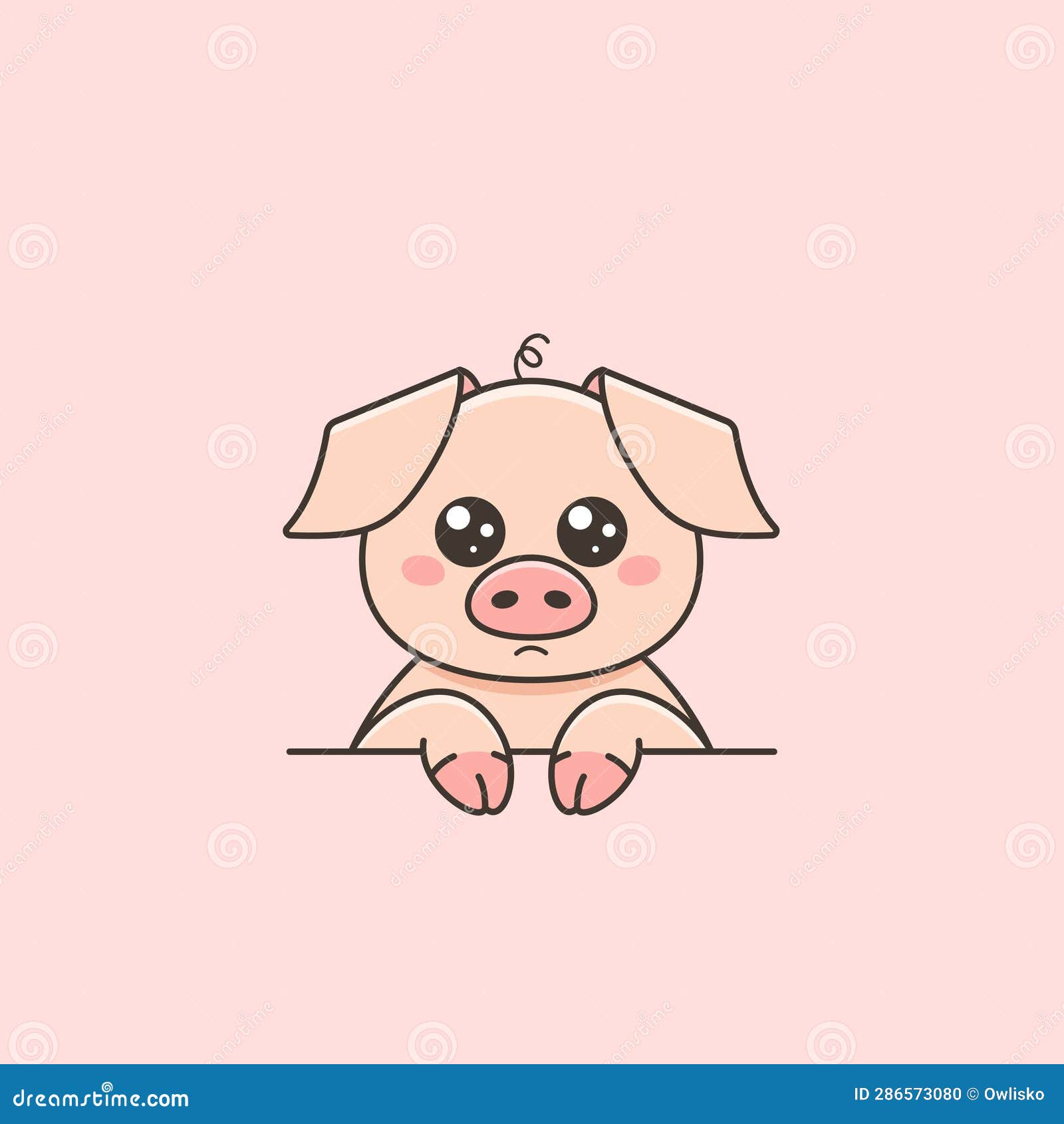 Pleading Comic Face. Big Eyes Begging Expression Vector Illustration ...