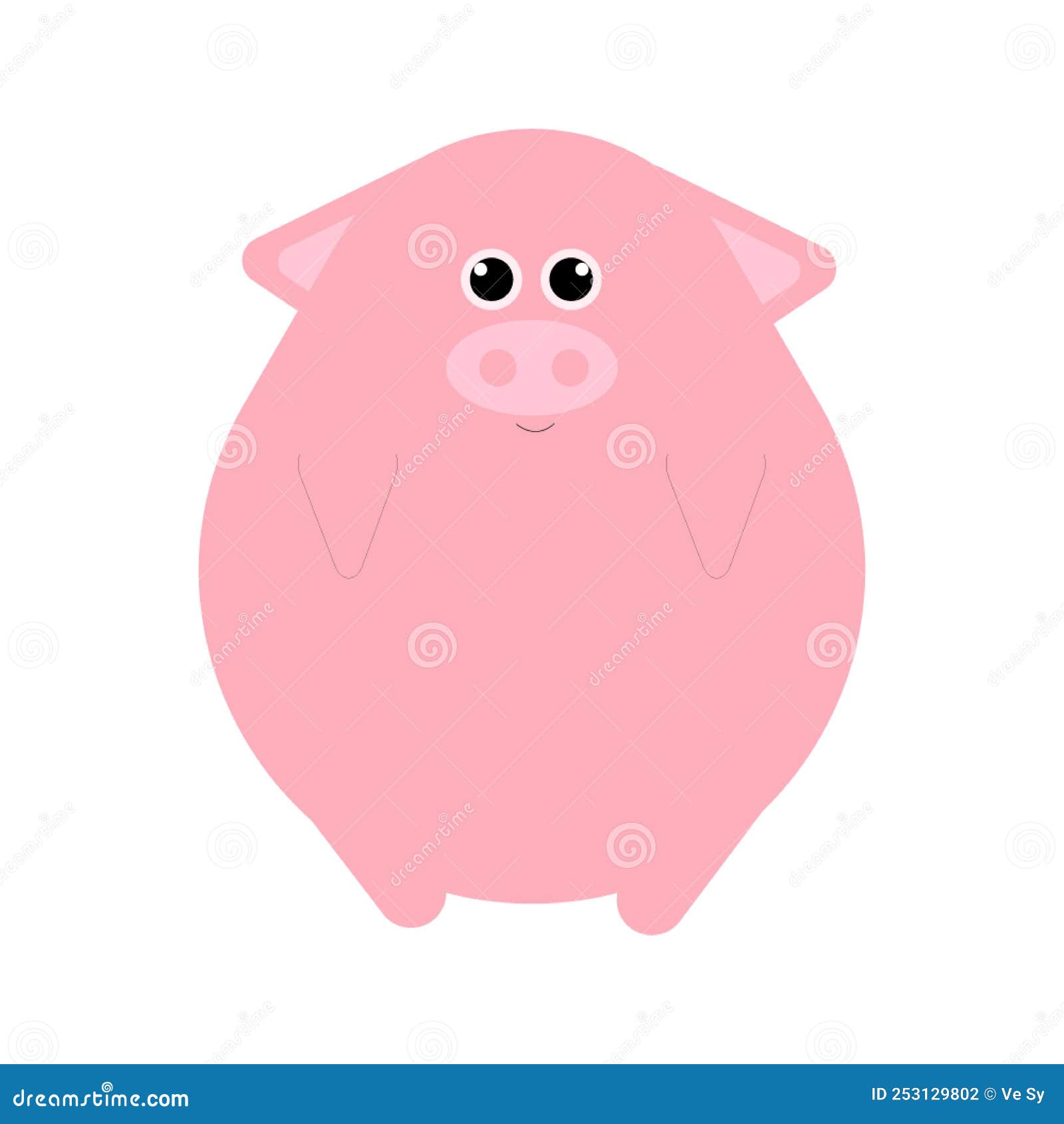 CUTE PINK PIG stock illustration. Illustration of textile - 253129802