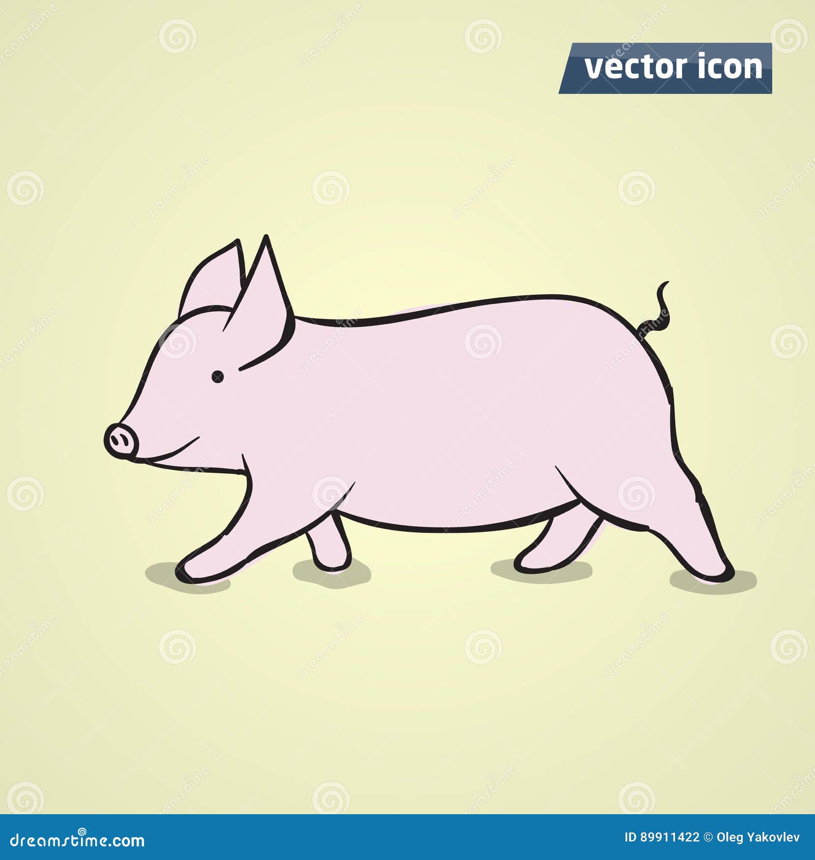 Cute pink pig stock vector. Illustration of pink, nature - 89911422