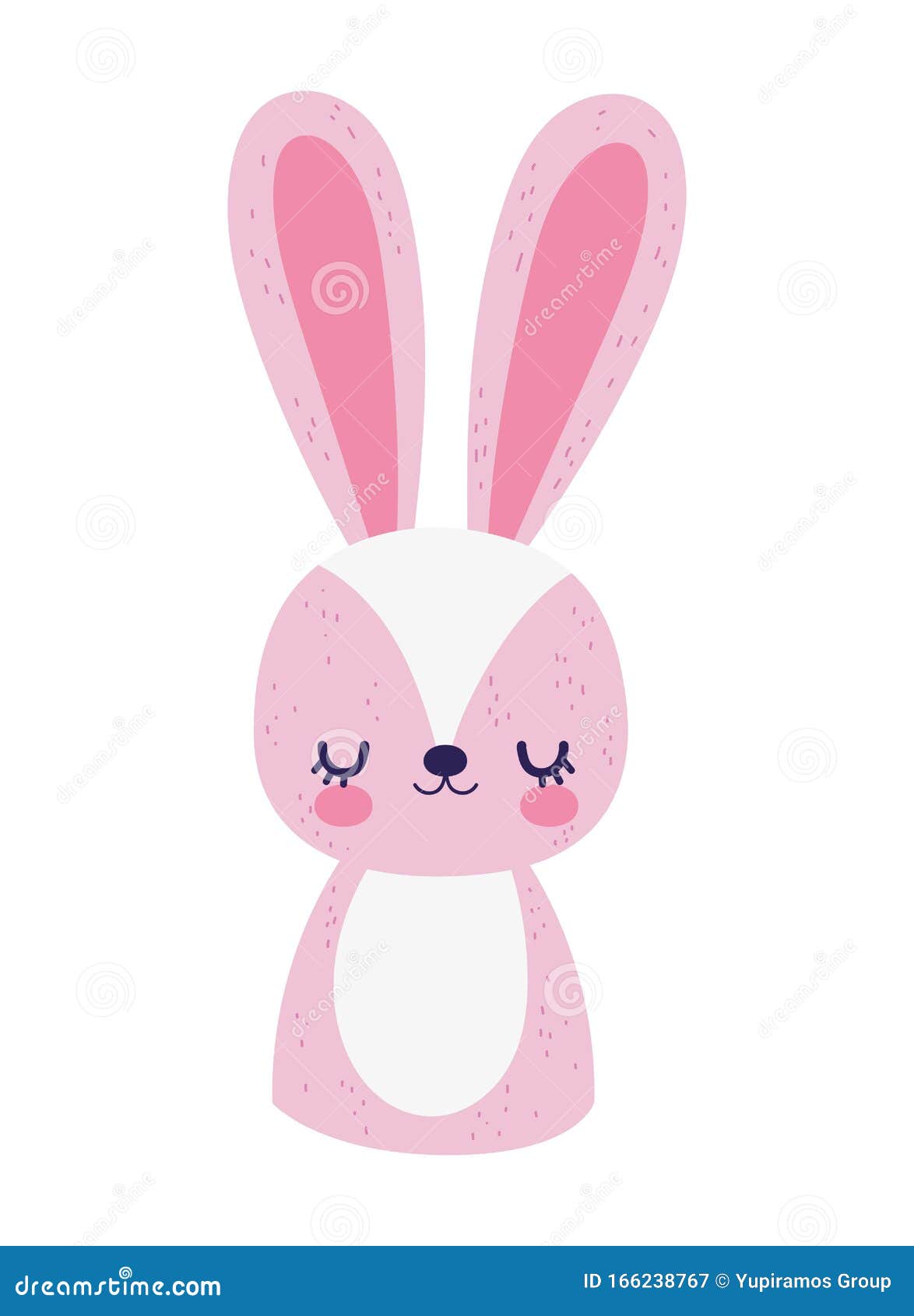 Cute Pink Rabbit Cartoon Character Icon Stock Vector - Illustration of ...