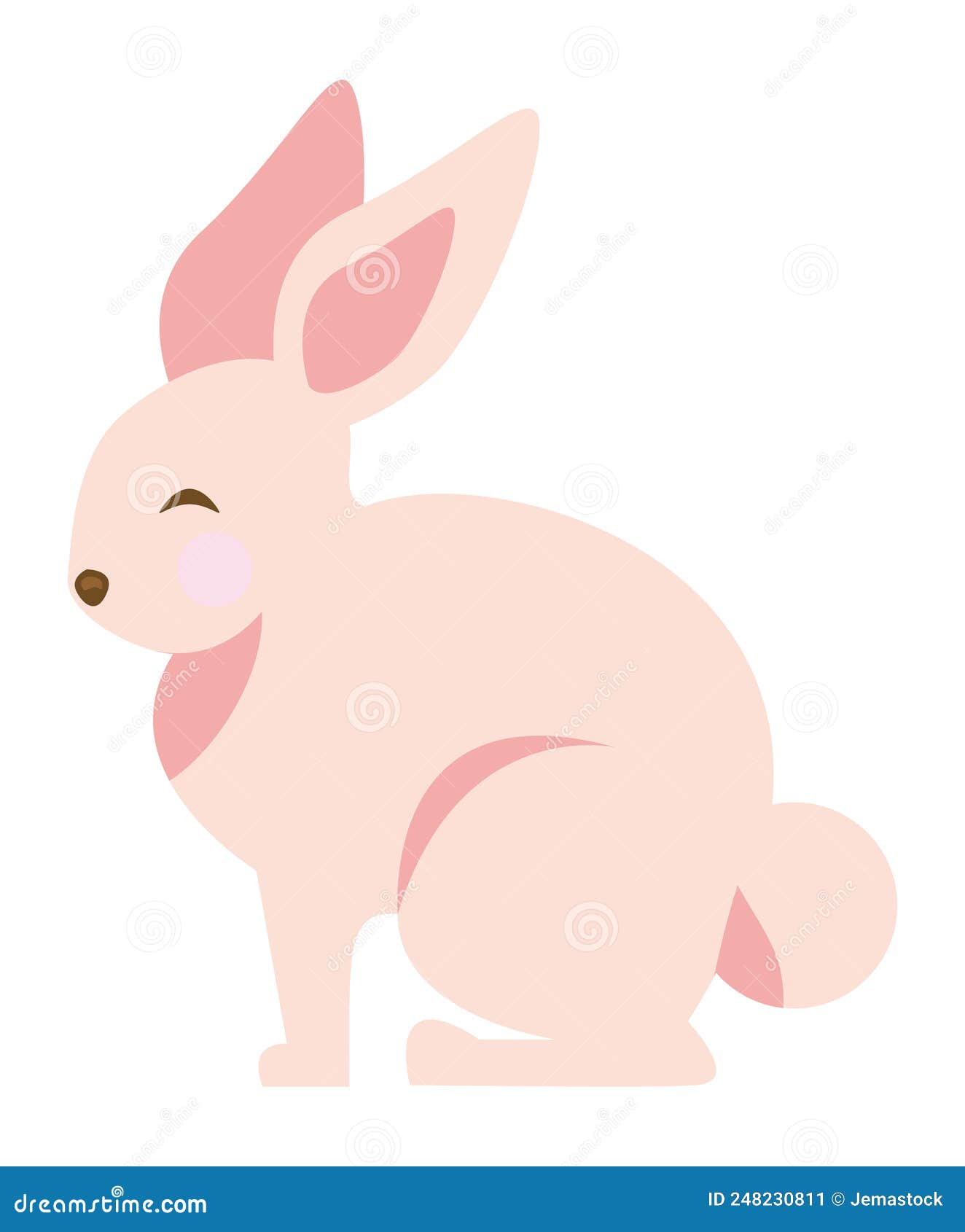 Cute pink rabbit stock vector. Illustration of rabbit - 248230811