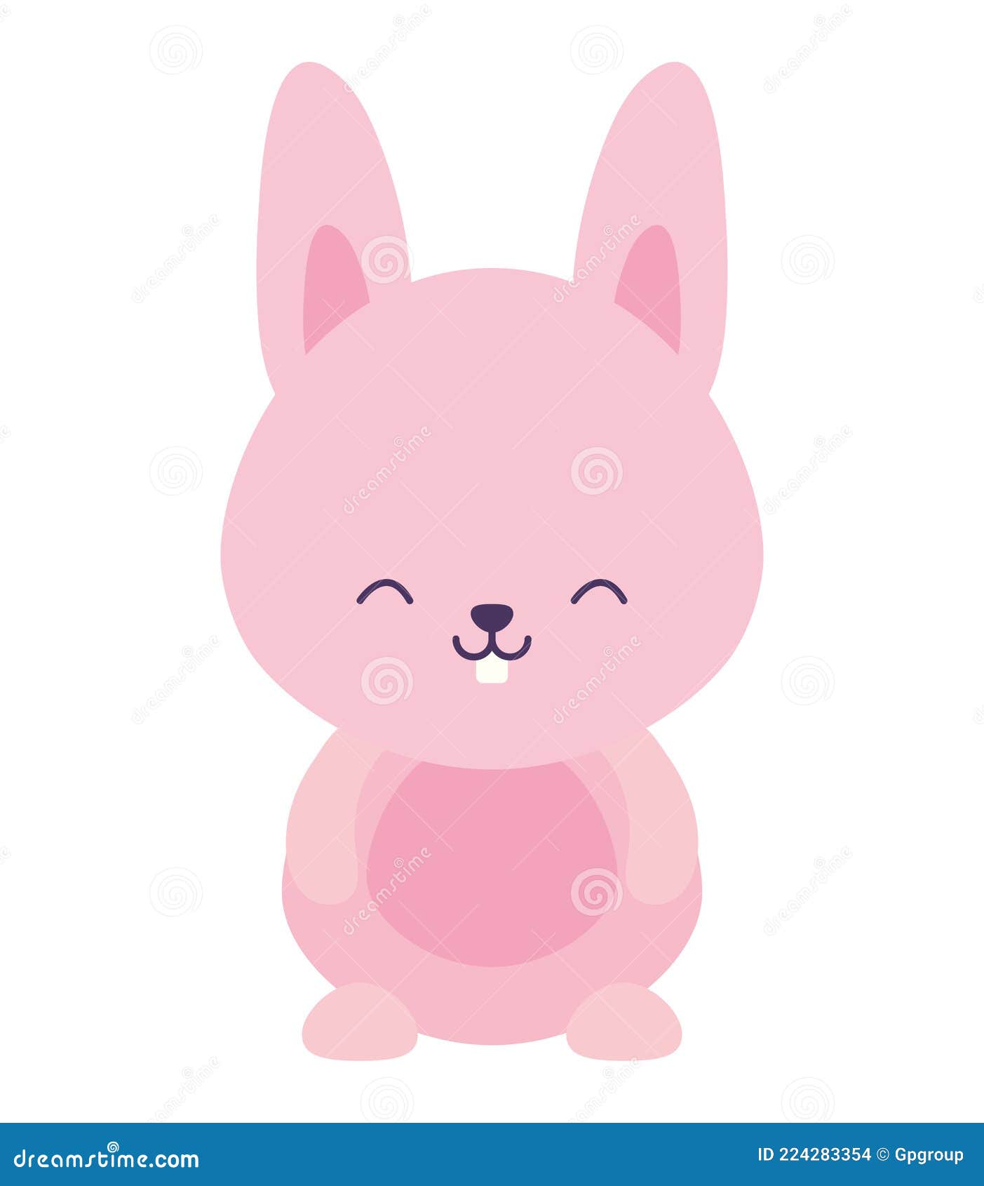 Cute pink rabbit stock vector. Illustration of pink - 224283354