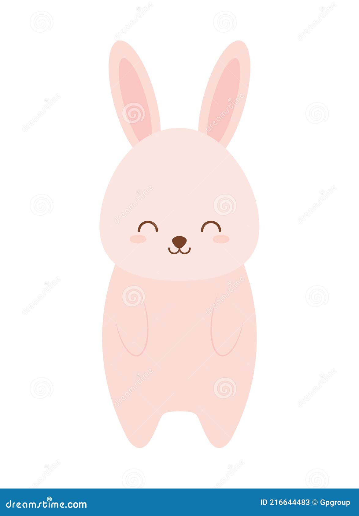 Cute pink rabbit stock vector. Illustration of children - 216644483