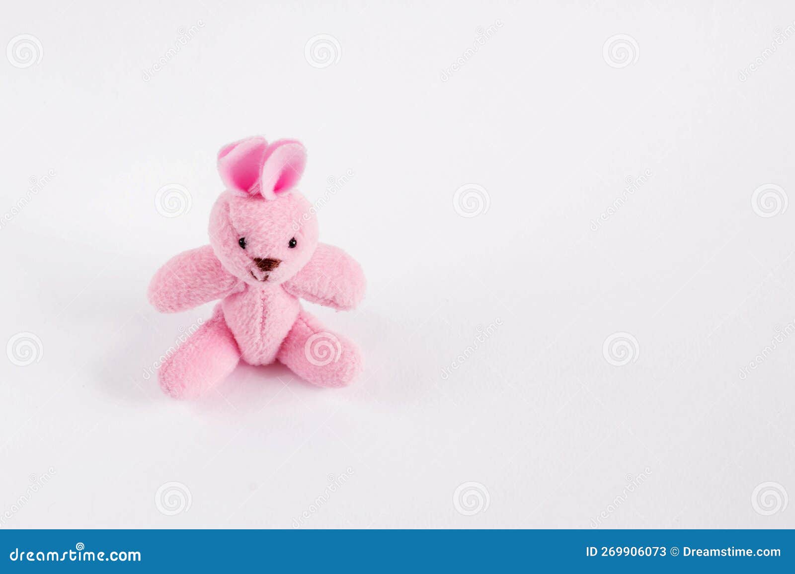 Cute pink rabbit stock image. Image of fluffy, drawing - 269906073