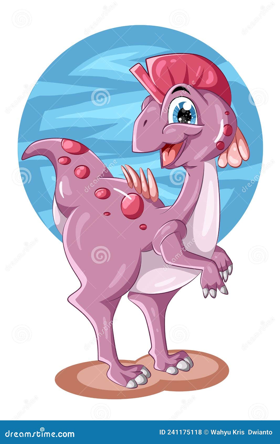 A Cute Pink Raptor Vector Illustration Stock Vector - Illustration of ...