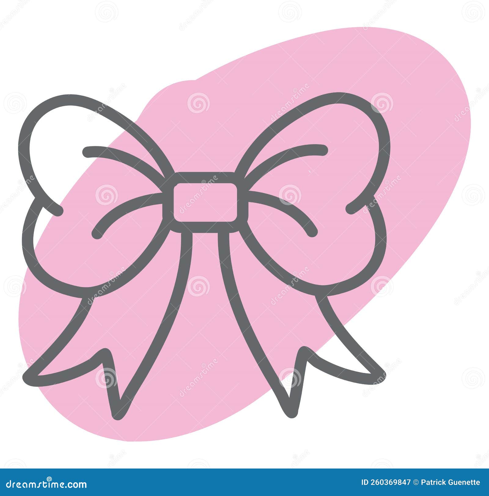 Cute pink ribbon, icon stock vector. Illustration of graphic - 260369847