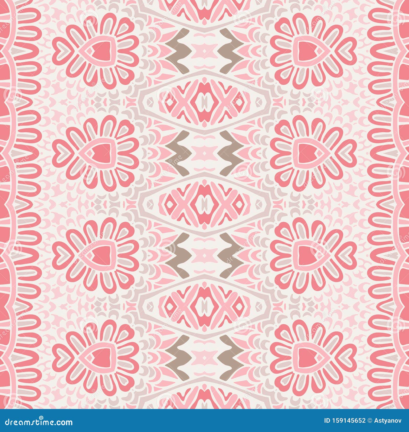 Cute Pink Seamless Abstract Tiled Pattern Vector Web Background Stock ...