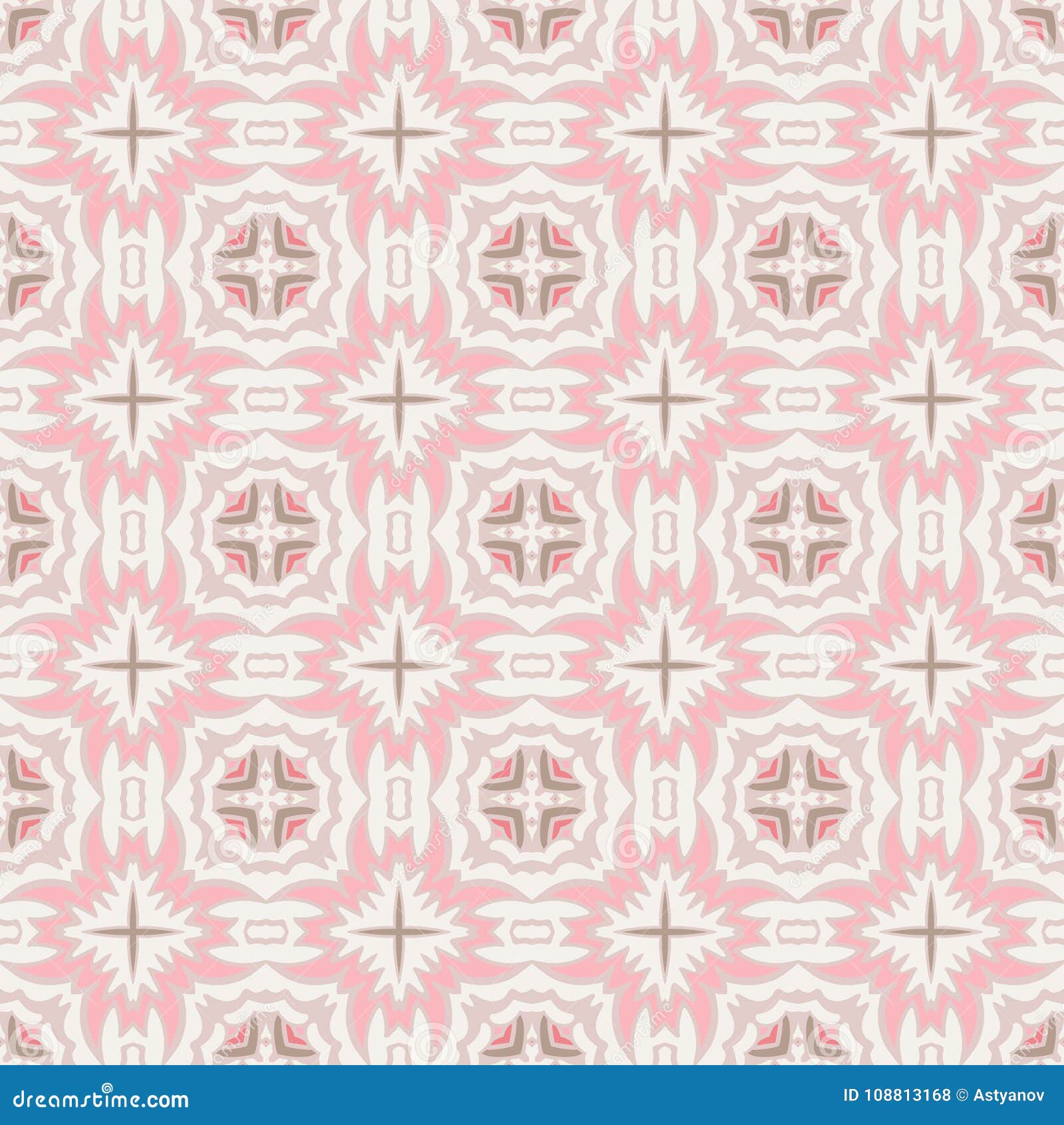 Seamless Abstract Tiled Pattern. Cute Pink Tiles Stock Vector ...