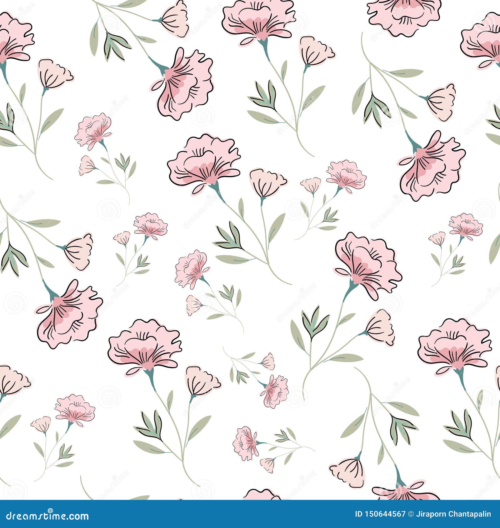 Cute Pink Seamless Pattern Background Stock Illustration - Illustration ...