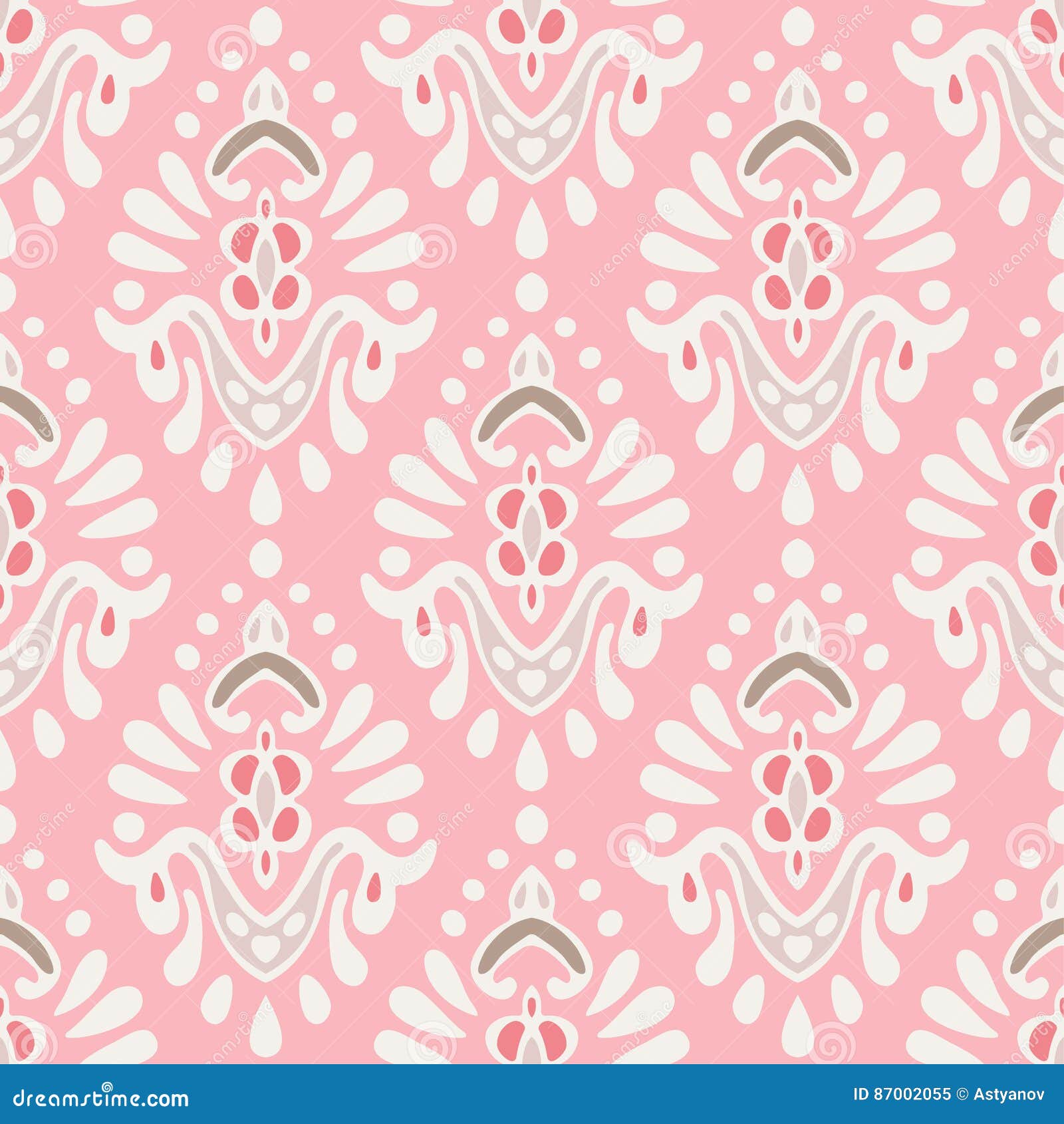 Cute Pink Seamless Tiled Pattern Stock Vector - Illustration of design ...