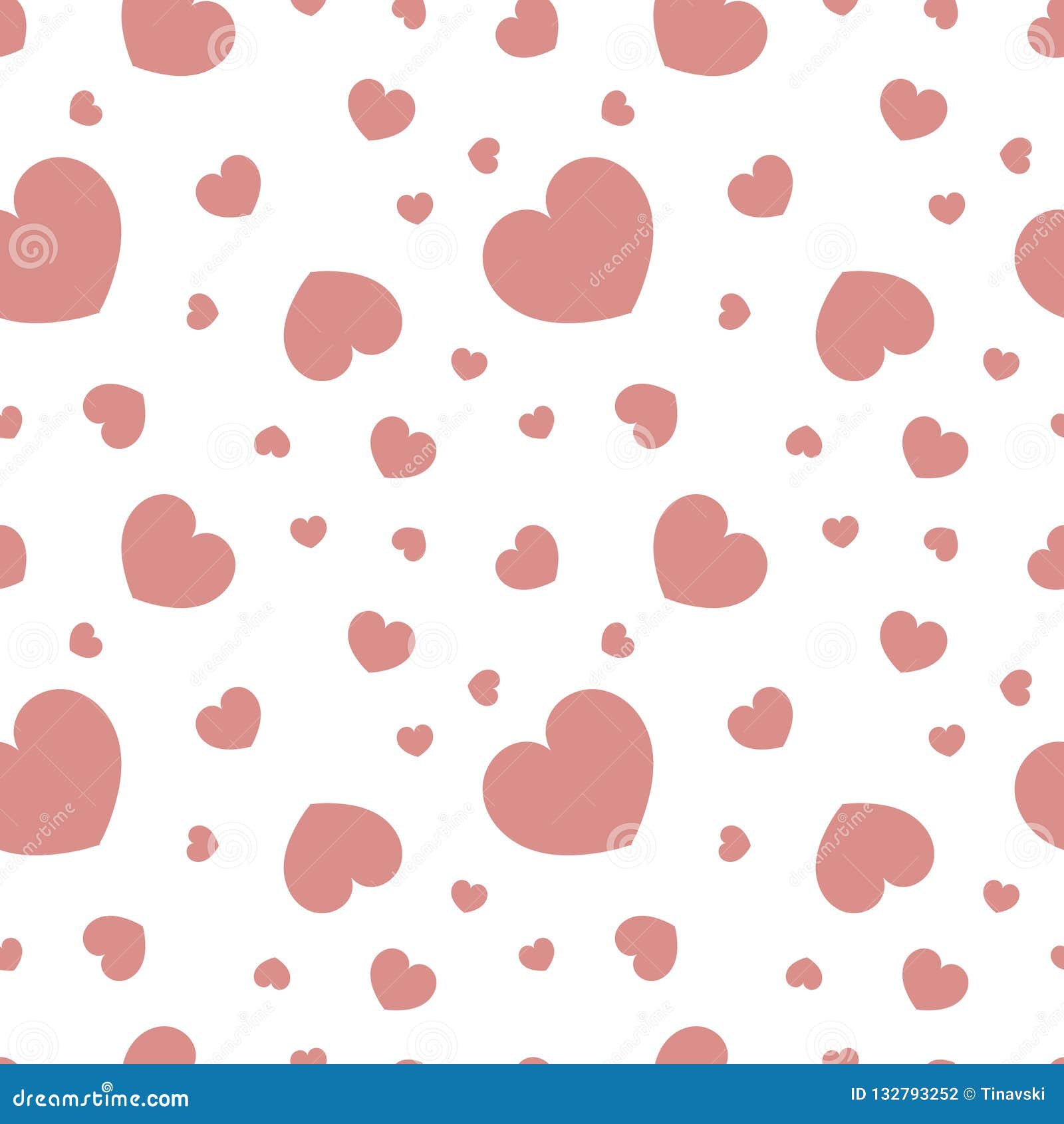 Cute Pink Sizes Hearts Template Background Stock Illustration ...