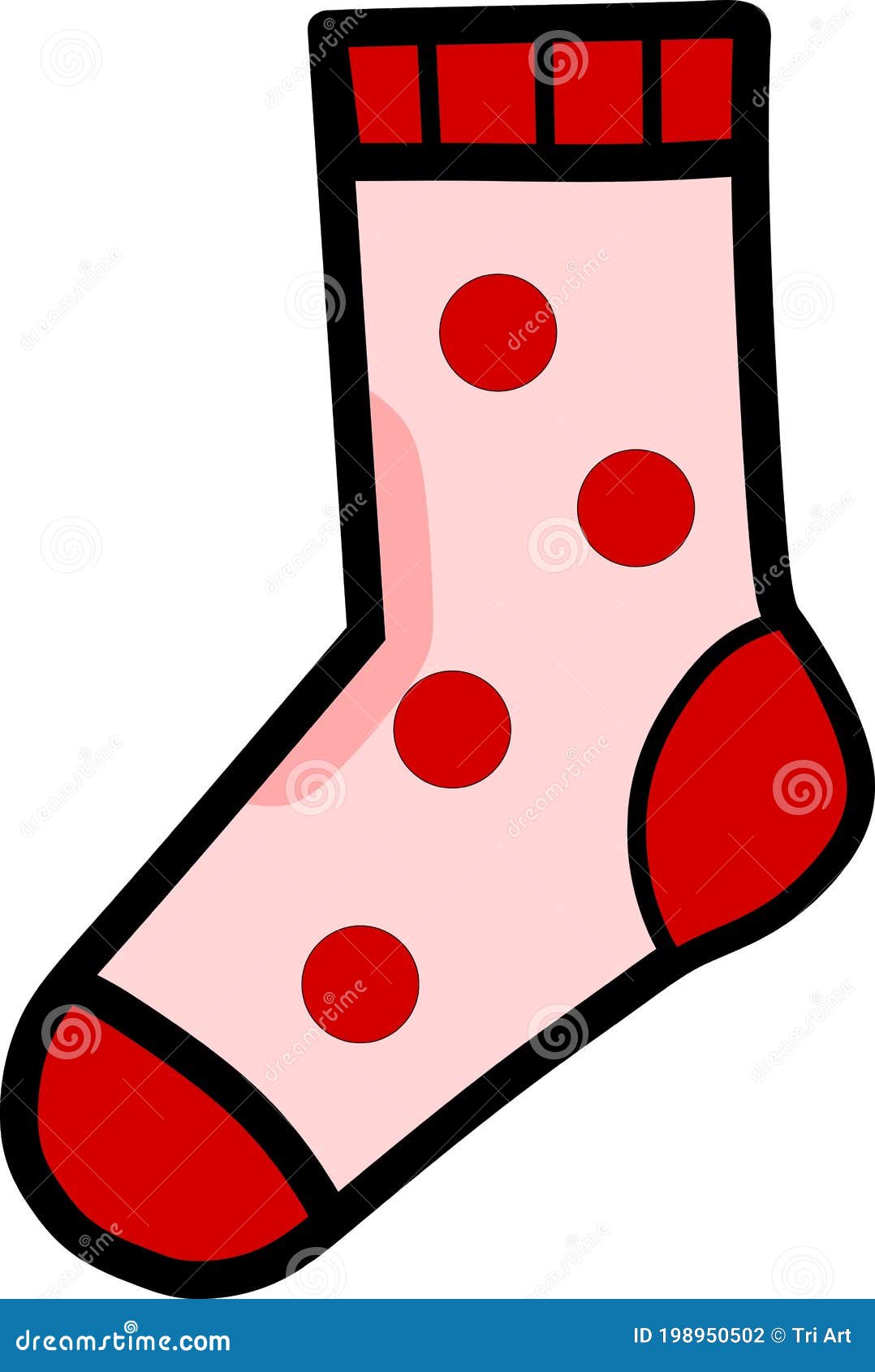Cute Pink Sock Vector Graphics for School Stock Vector - Illustration ...