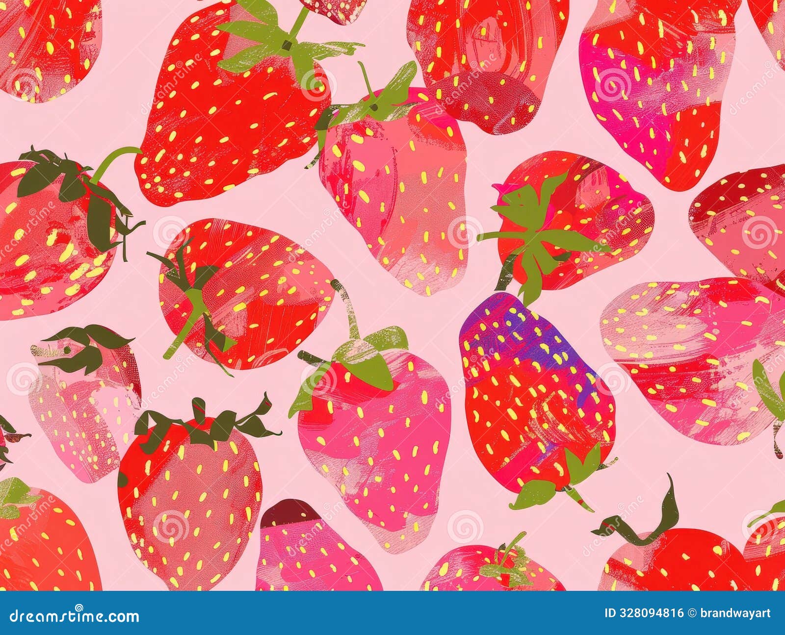 Cute Pink Strawberry Pattern on a Soft Background Stock Illustration ...