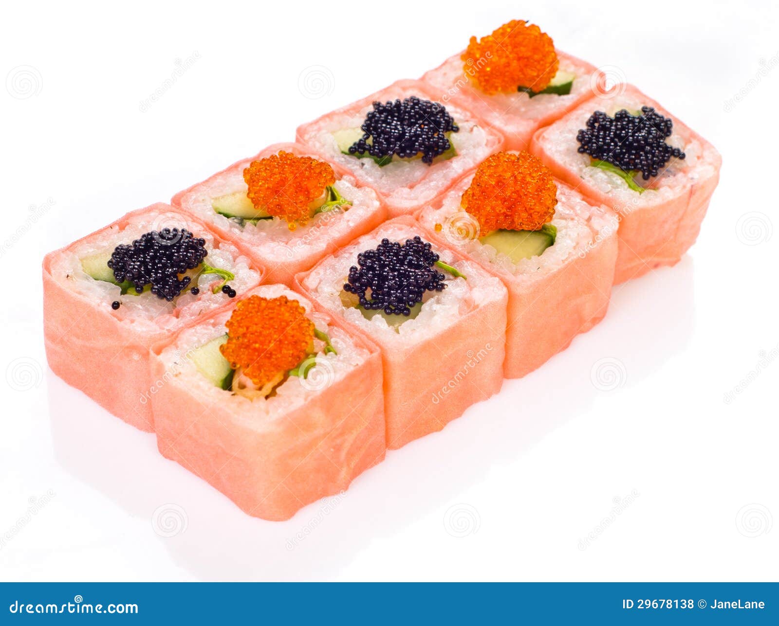 Cute pink sushi roll stock photo. Image of japanese, asian - 29678138