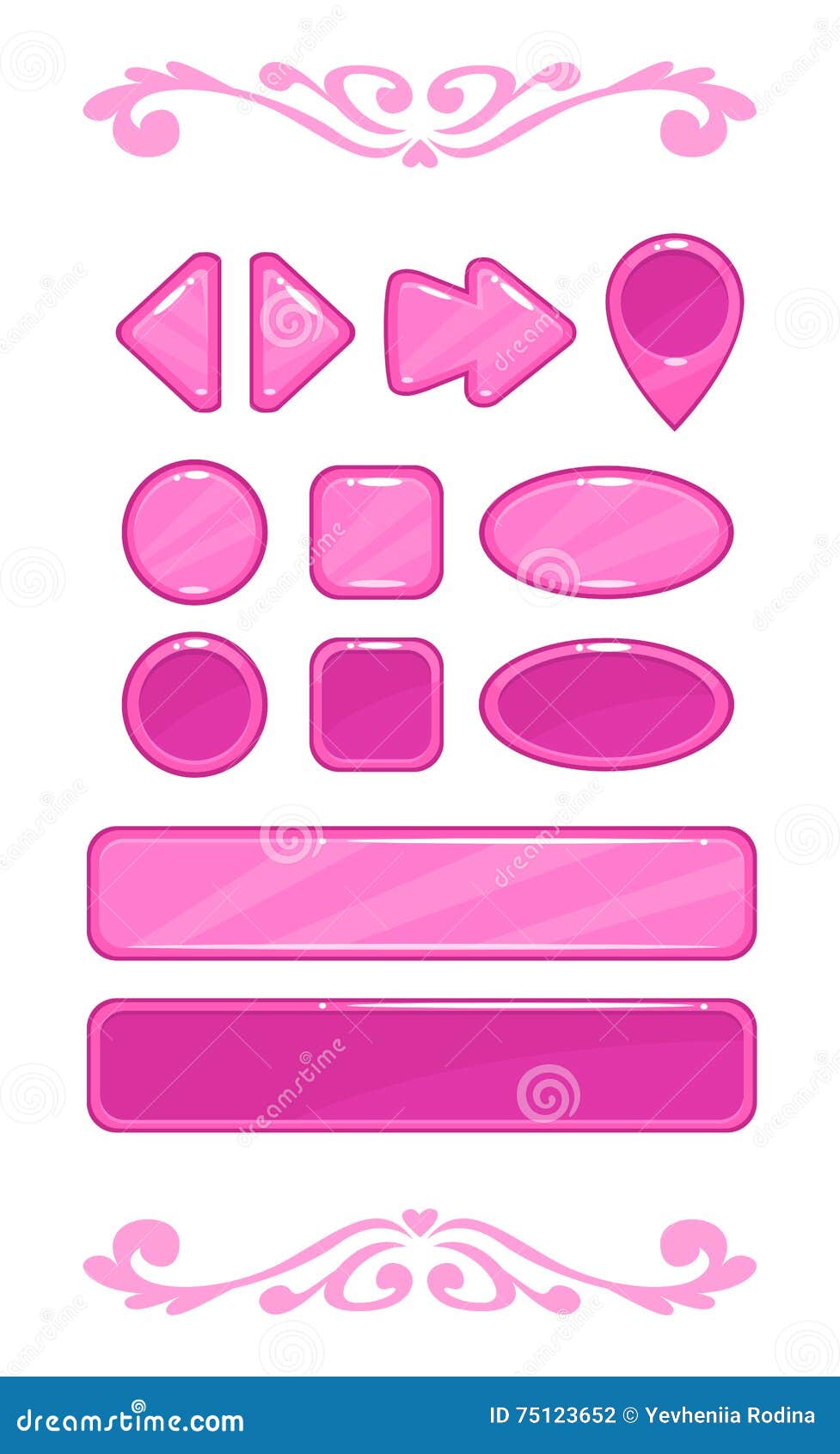 Beautiful Pink Game User Interface Stock Illustrations – 106 Beautiful ...