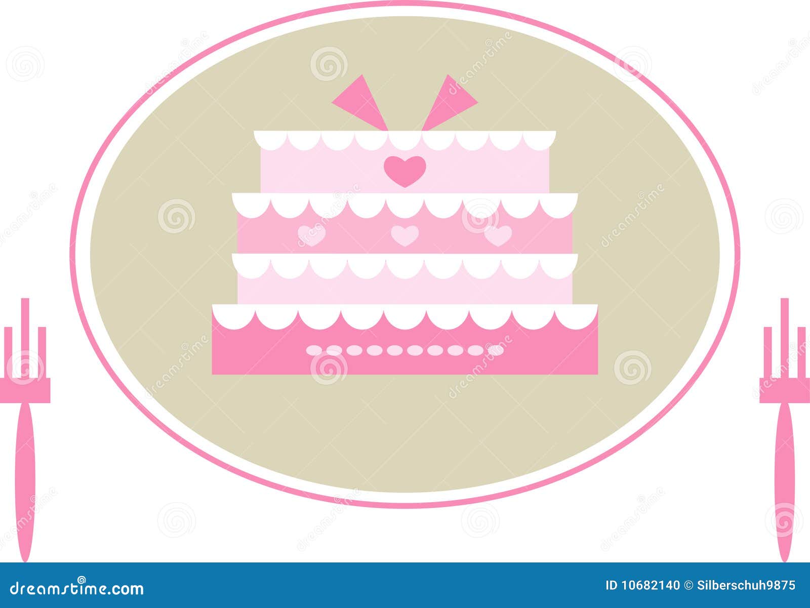 Cute pink wedding cake stock vector. Illustration of cute - 10682140