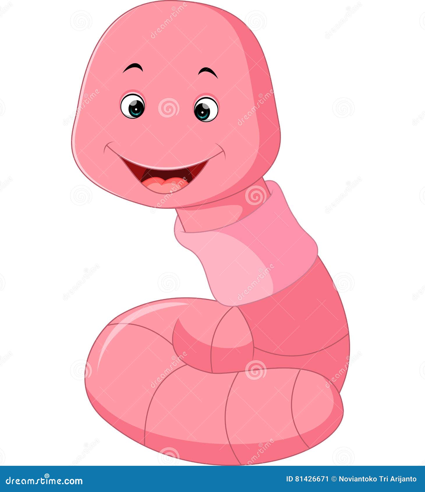 Pink Worm Parasite Icon, Cartoon Style Vector Illustration ...